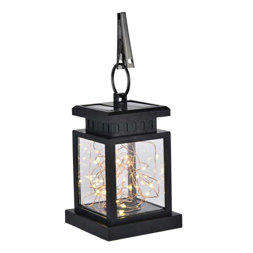 Solar Light Black Outdoor Home Garden Lighting - Outdoor Special Waterproof Lighting, Intelligent Light Control Solar Chandelier with Clip