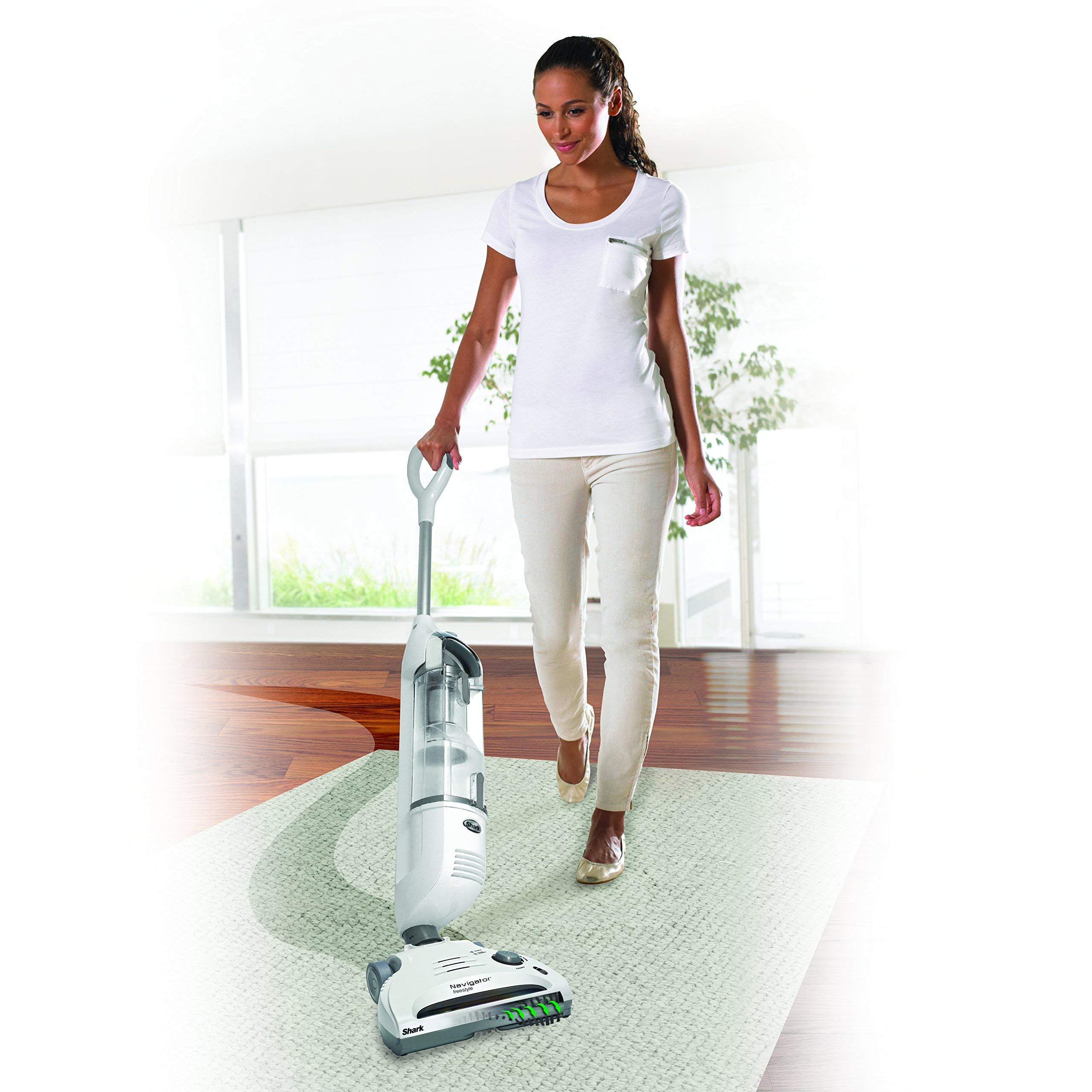 Shark SV1106 Navigator Freestyle Cordless Stick Vacuum Cleaner, White(Renewed)