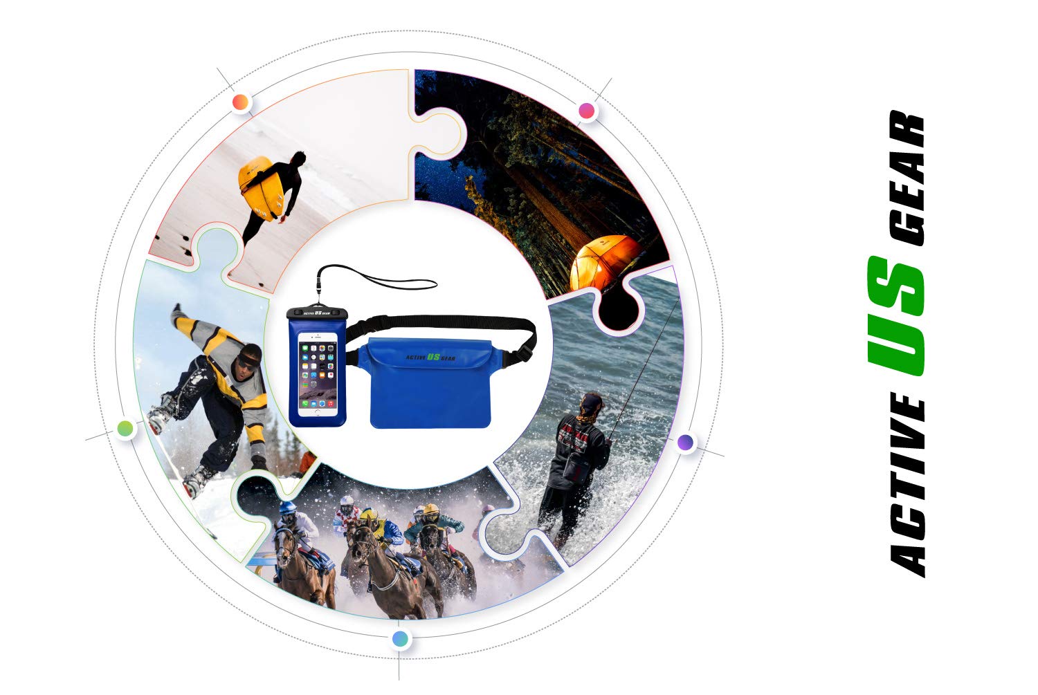 Waterproof Pouch with Waist Strap, Screen Touchable Dry Bag and Floating Phone Case for iPhone 11 Pro Max/XS Max/XR/X Galaxy S10/S9 Note 10/9 Google Pixel Up To 6.5" for Boating Fishing Kayaking Beach