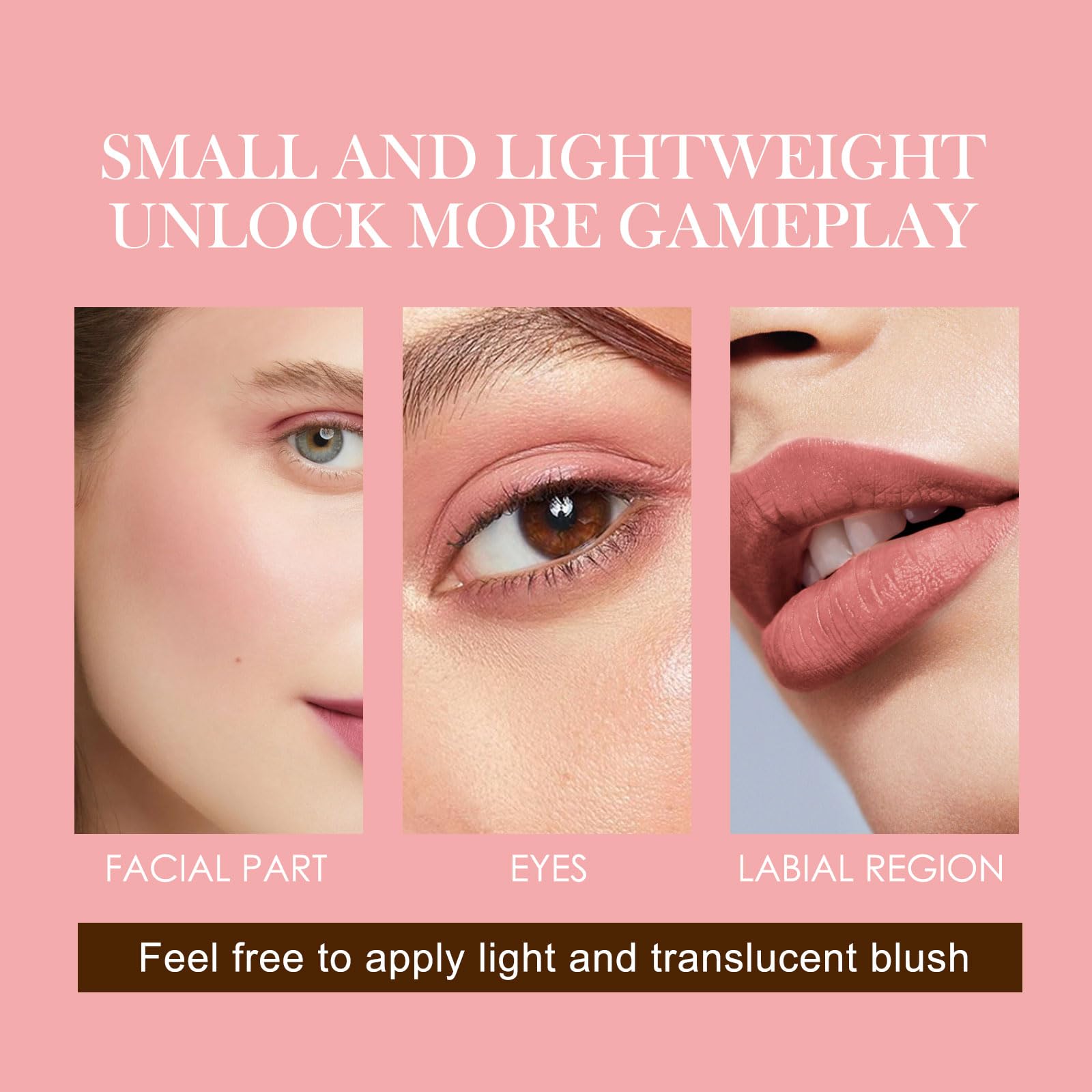 Waterproof Cream Blush for Cheek, Eyes and Lip Long Lasting & Smooth Creamy Formula Lightweight Blush Stick Blush Wand 01#