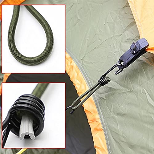 UXZDX CUJUX 4Pcs Outdoor Elastic Tent Bungee Rope Camping Canopy Luggage Stretch Buckle Ground Nail Strap