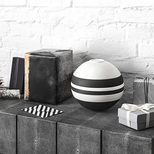 Villeroy & Boch Iconic La Boule, 7-Piece Dinnerware Set, Premium Porcelain, Dishwasher-Safe, Black, White