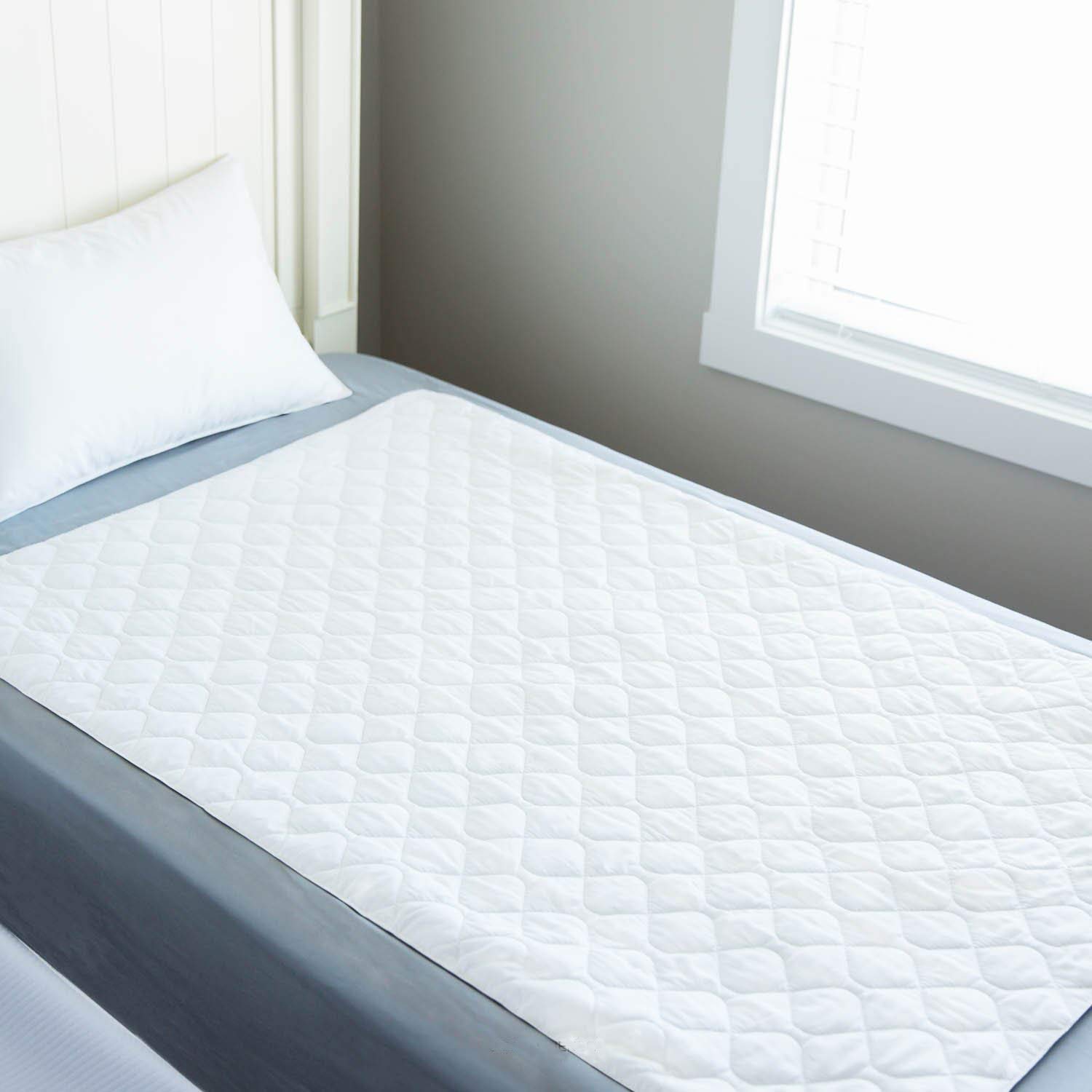 Tebery Toddler Mattress Pad Protector Slip-Resistant Waterproof Mattress Pad Cover for Bed Wetting Reusable, Soft Cotton Blend, Machine Washable
