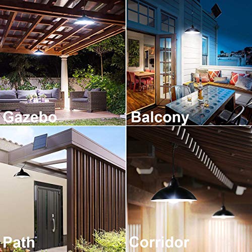 Solar Powered Pendant Lights, Awanber 12 LED (Equivalent to 50W Incandescent Brightness) Waterproof Remote Control Indoor Outdoor Hanging Lamp for Garden, Garage, Pathway, Yard, Patio, Lawn, Balcony