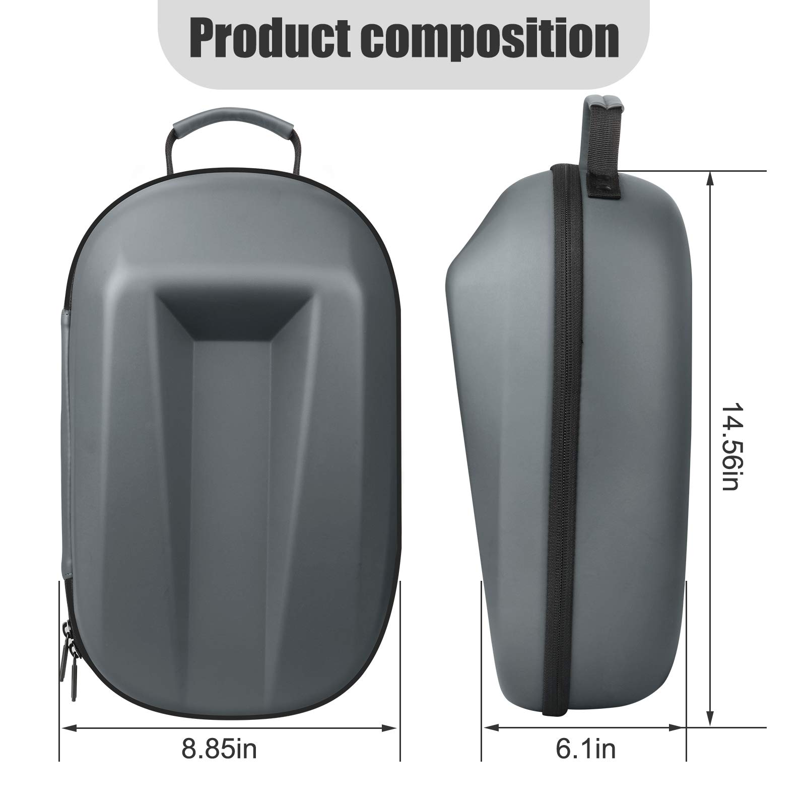 Vakdon Hard Carrying Case for Oculus Quest 2 Elite Strap, Contain Storage Box + Adjustable Head Pad to Reduce Head Pressure and Enhanced Comfort for Oculus Quest 2 VR Accessories (Gray)