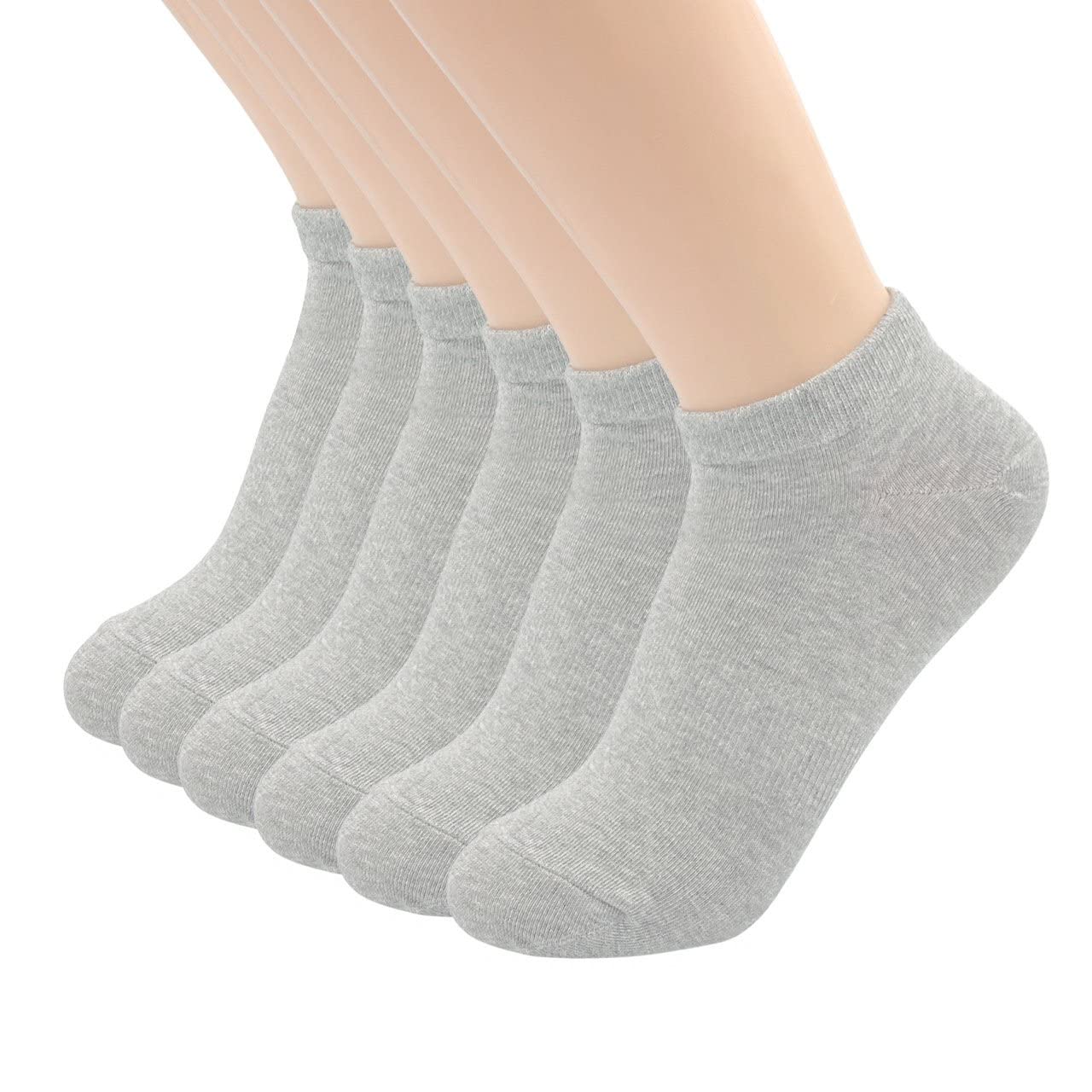Yoon's PICK No Show Low Cut Cotton Casual Athletic Ankle Socks for Men and Women (6pairs) (as1, alpha, s, m, regular, regular, Black)