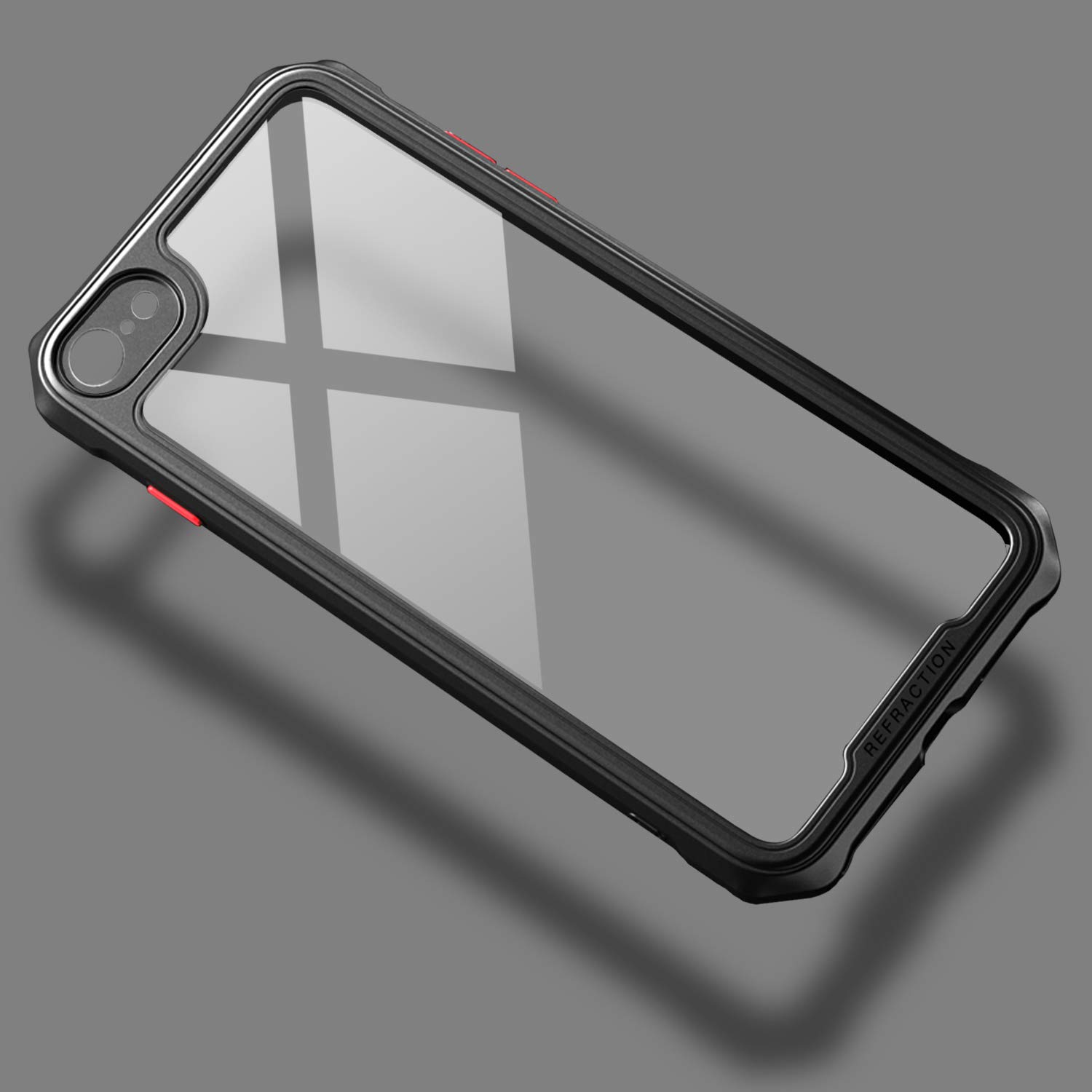TENOC Phone Case Compatible with iPhone SE (2nd 2020 and 3rd 2022 Generation) & iPhone 7 & iPhone 8, Clear Case Black Protective Bumper Non-Yellowing Cover for 4.7 Inch