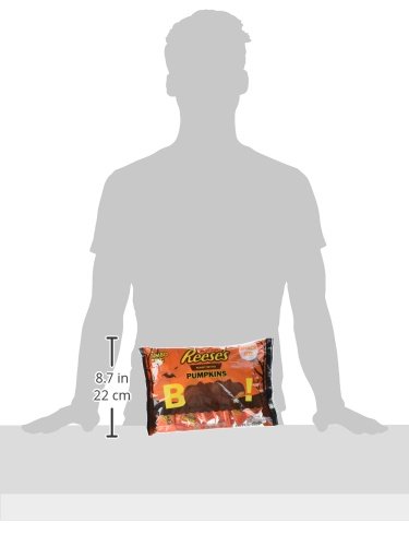 REESE'S Peanut Butter Halloween Pumpkin, Milk Chocolate Covered Peanut Butter Pumpkin Shaped Candy in Halloween Packaging, 19.2 Ounce Bag