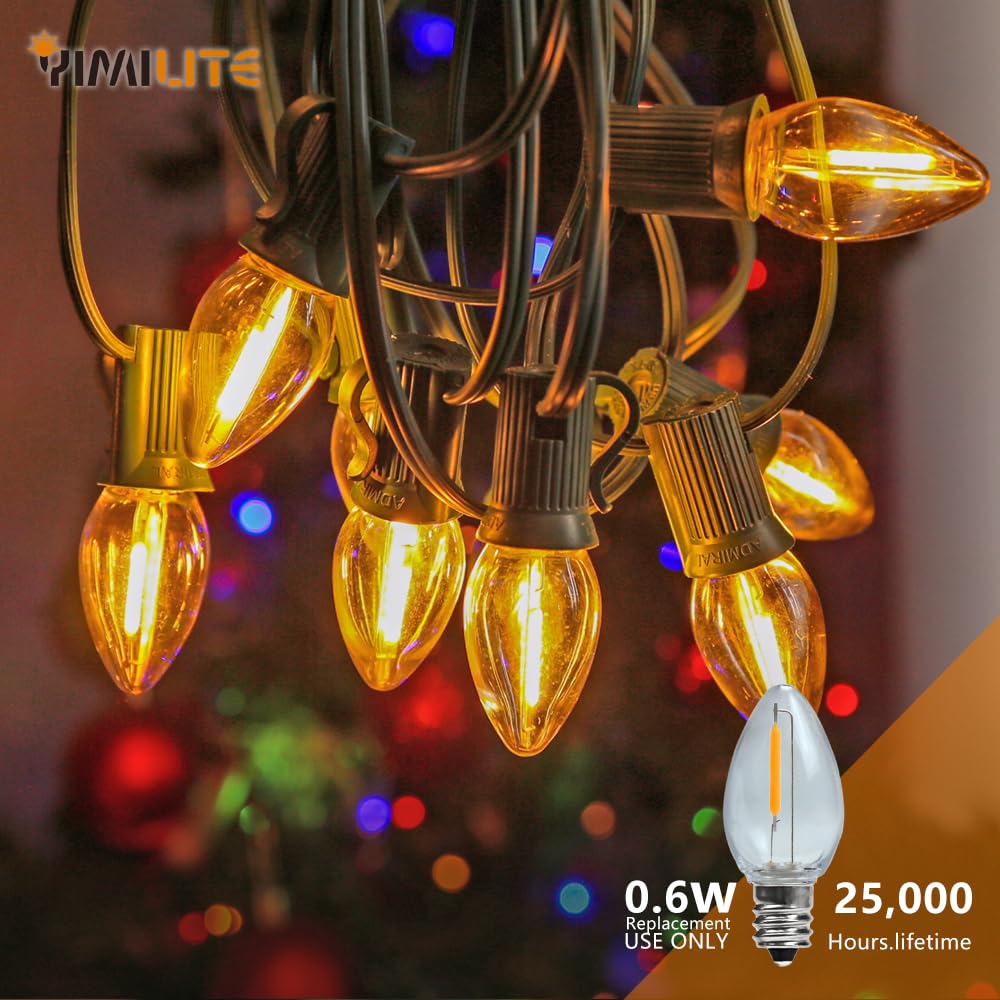 YIMILITE C7 0.6W 2200K Featuring Standard E12 LED Bulb Candelabra Base Replacement Night Light 4 Pack