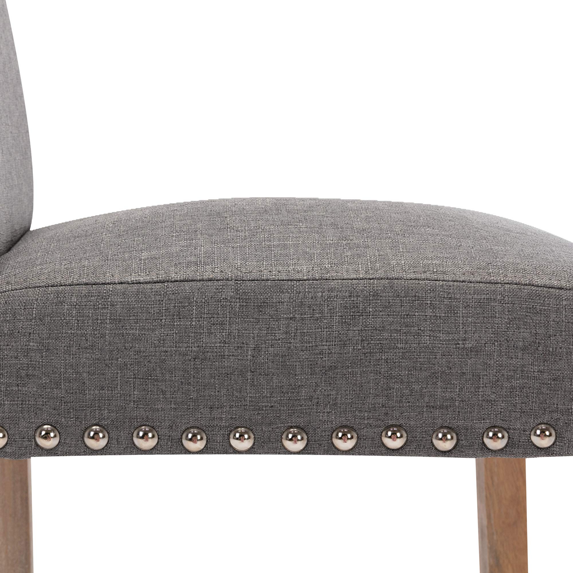 thksbought 24 Inch Counter Stools for Dining Room with Solid Wood Legs Bar Chairs,Gray,Set of 2