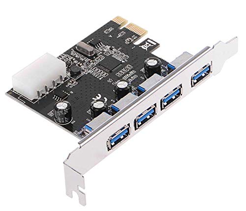 USECL 4 Ports PCIe to USB 3.0 Expansion Card,USB 3.0 Express Card Desktop Compatible Windows XP/7/8/10, Superspeed 5.0Gbps Controller Card Conversion Adapter Module Board with Power Port 。