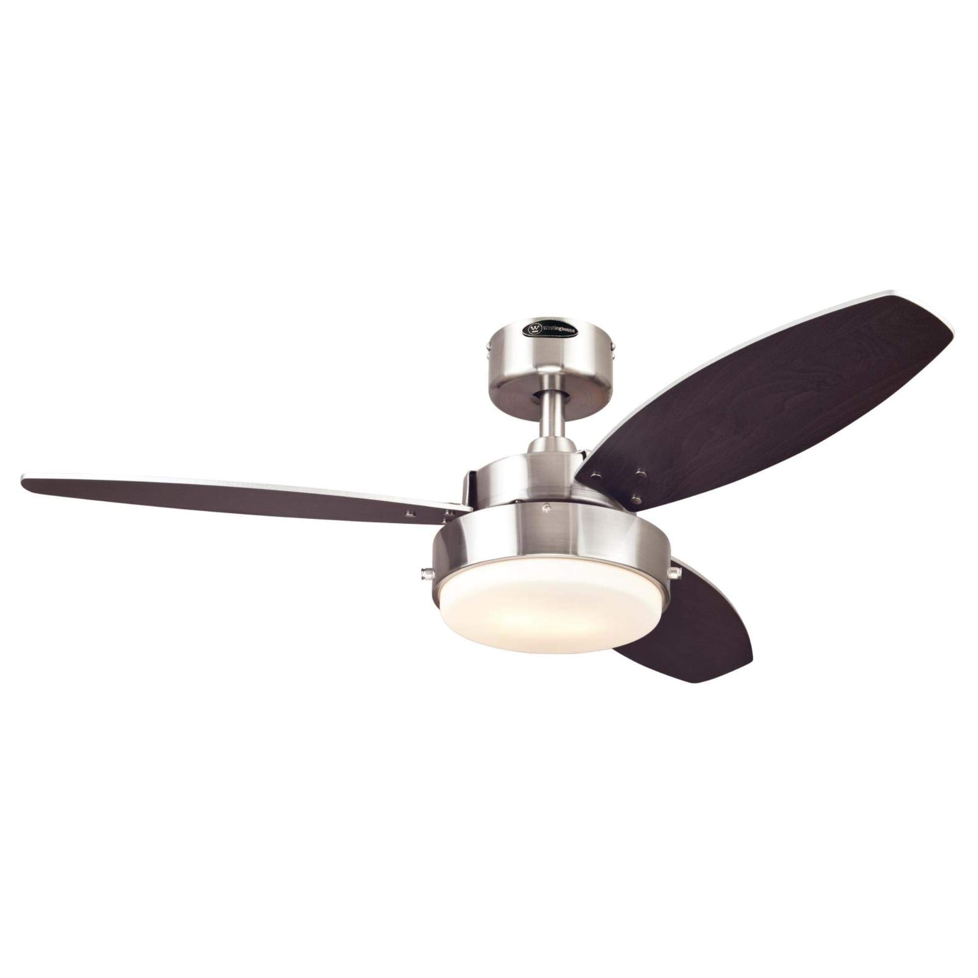 Westinghouse Lighting 7221600 Alloy Ceiling Fan with Light, 42 Inch, Brushed Nickel (Renewed)