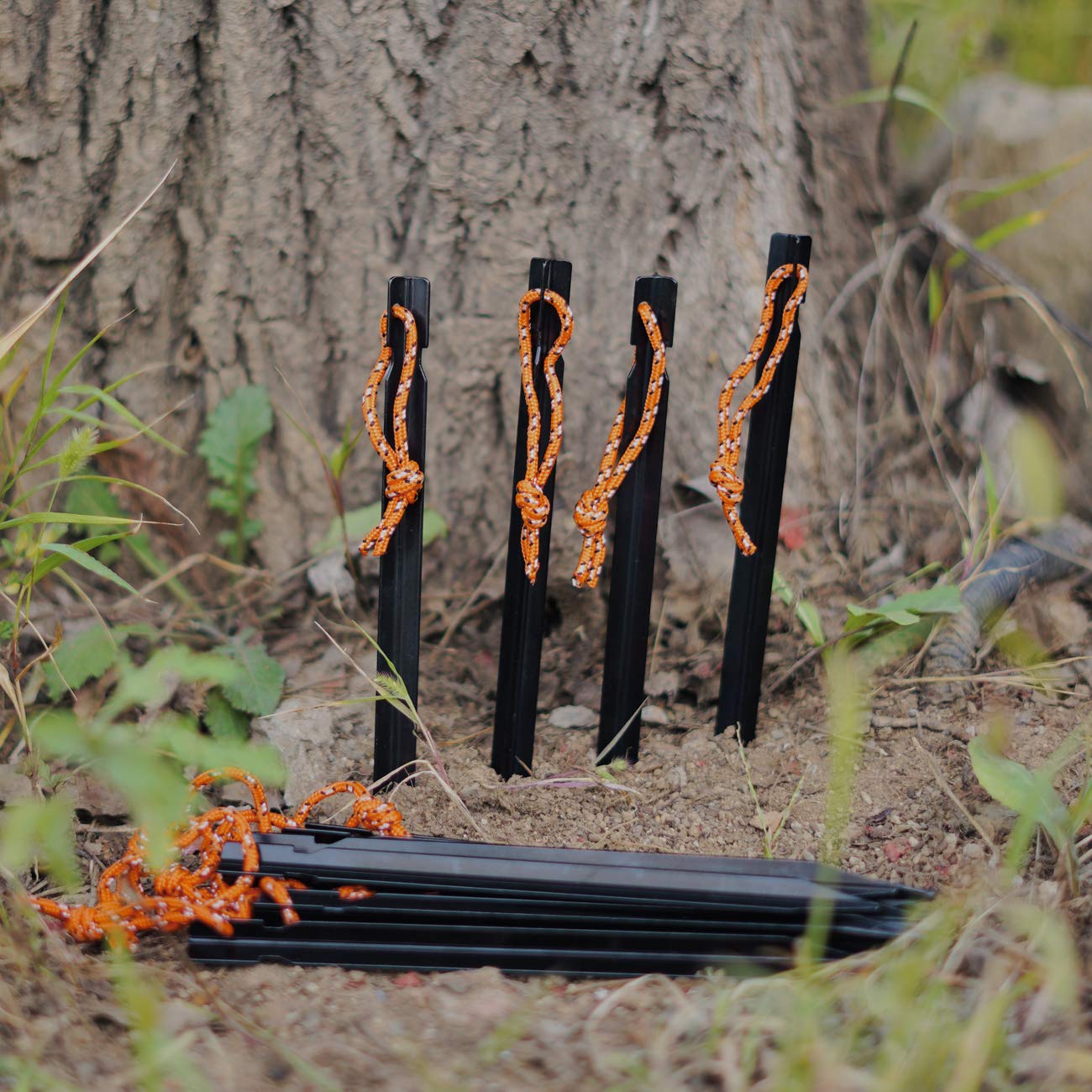 Tent Stakes,7075Aluminium Tent nail lightweight with Reflective Rope 12-Piece