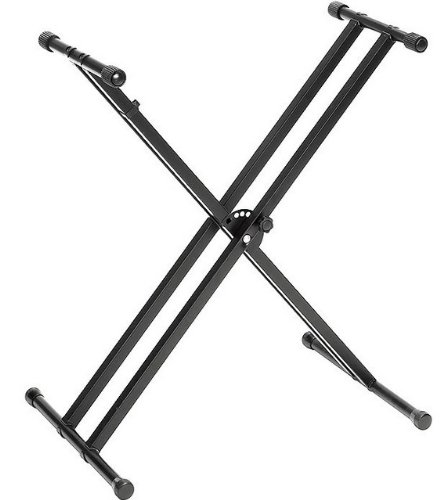 Yamaha YPT270 61-Key Portable Keyboard With Power Adapter (Amazon-Exclusive),Black and Yamaha OEM PKBX2 Double-Braced Adjustable X-Style Keyboard Stand