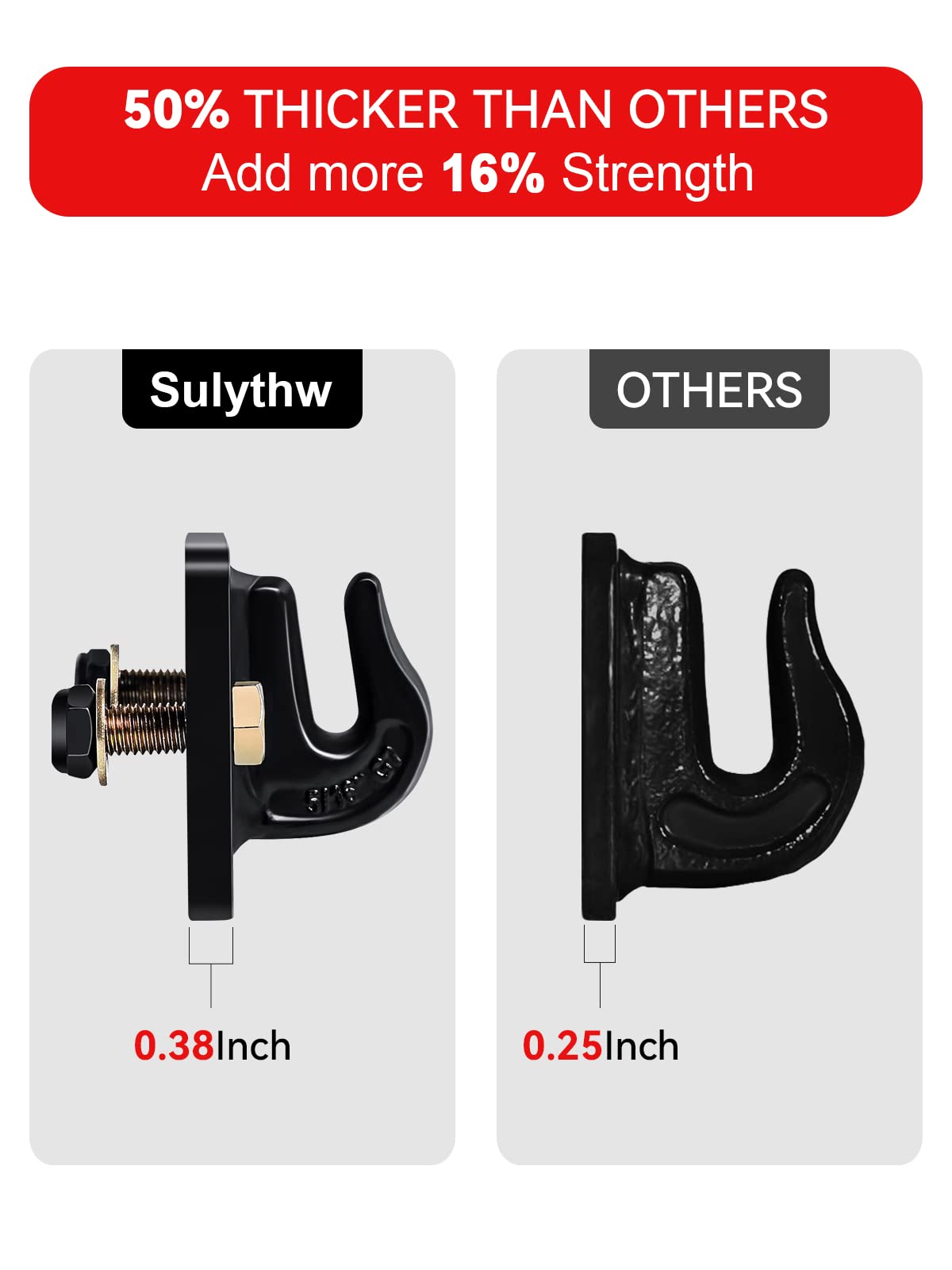 Sulythw Tractor Bucket Hooks, 3 Pack of Tractor Accessories with Heavy Duty Tow GRAP Hooks Loader Bucket Accessories for John Deere Kubota Kioti Compact Tractor(Max 15,000lbs, Black)