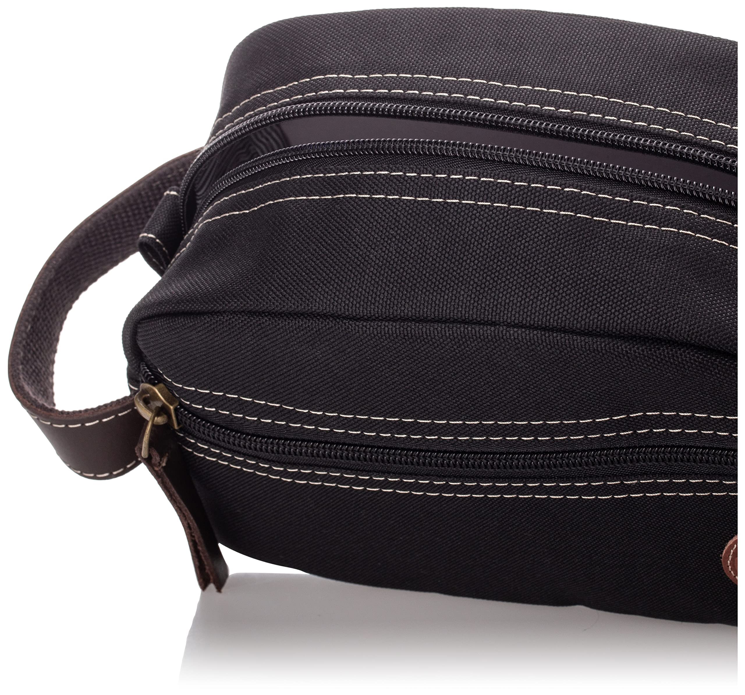 Timberland Men's Toiletry Bag Canvas Travel Kit Organizer, Black, One Size