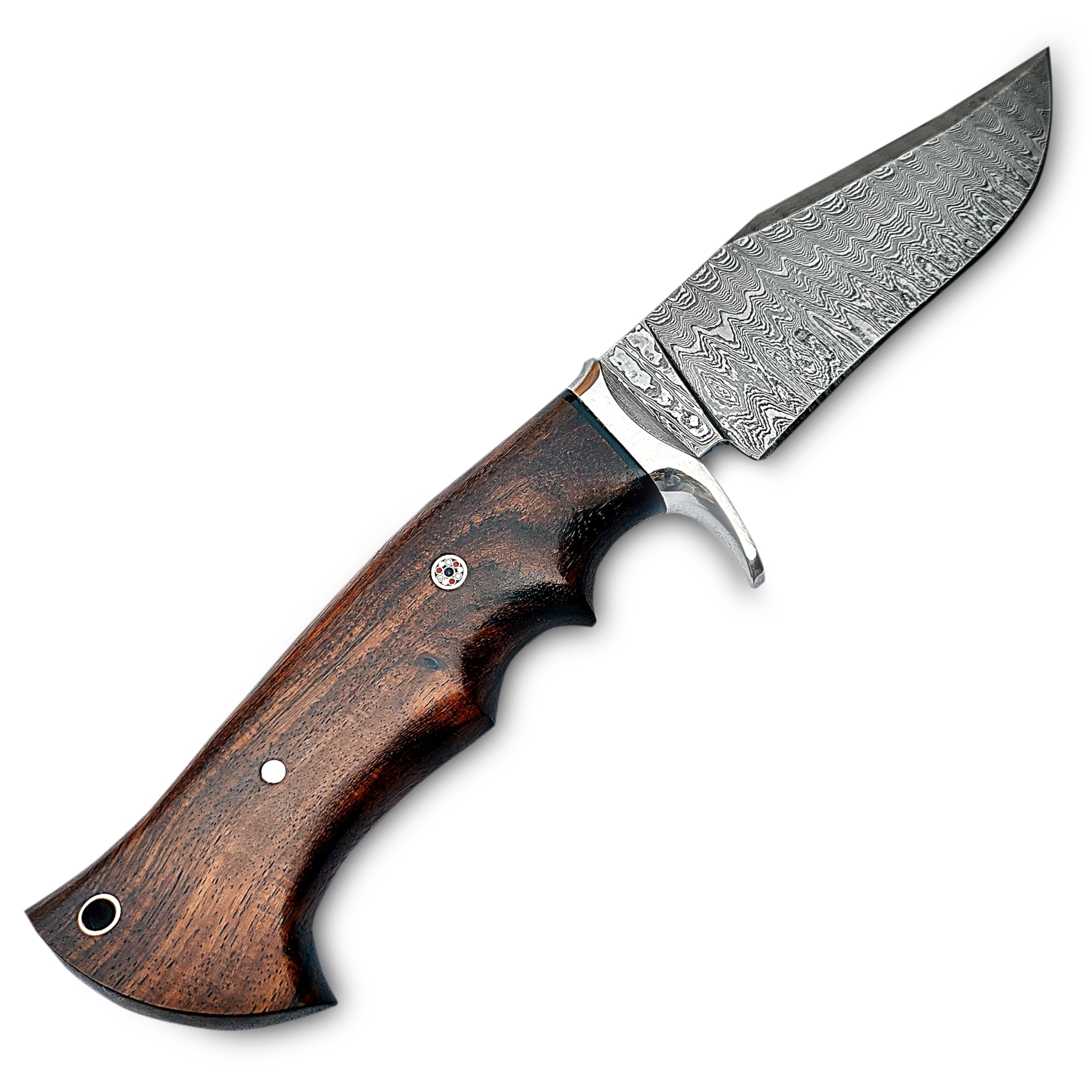 WARIVO KNIFE Premium Fixed Blade Handmade Bushcraft and Hunting Knife β Razor-Sharp Blade, Durable Design for Outdoor Enthusiasts (Damascus Hunting Knife)
