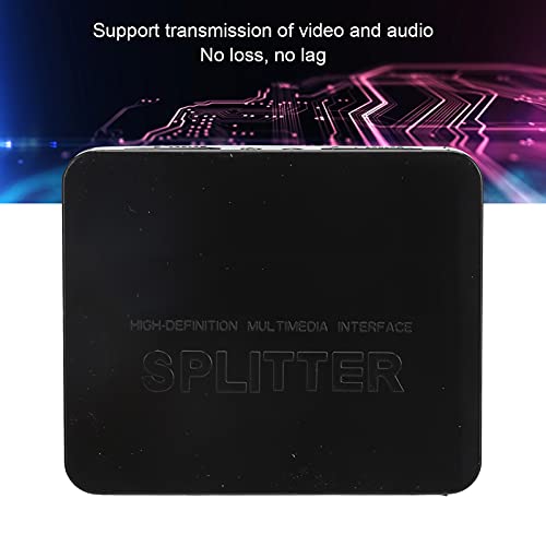 Vbestlife 1 in 2 Out HD Multimedia Interface Splitter,for Duplicate/Mirror Amplifier Dual Monitors, Video Audio Distributor