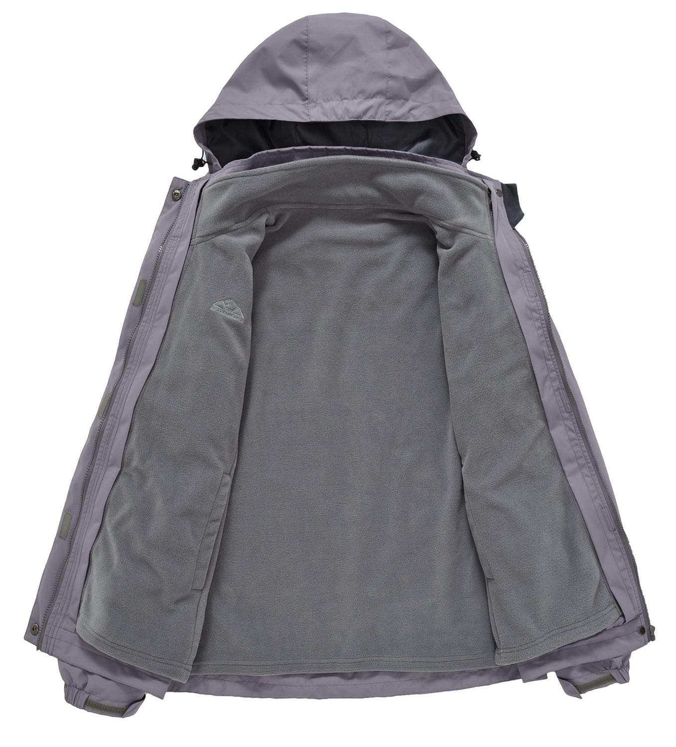 Rdruko Women's Ski Winter Snow Jacket Waterproof 3 in 1 Mountain Windproof Hooded Raincoat(Grey, US M)