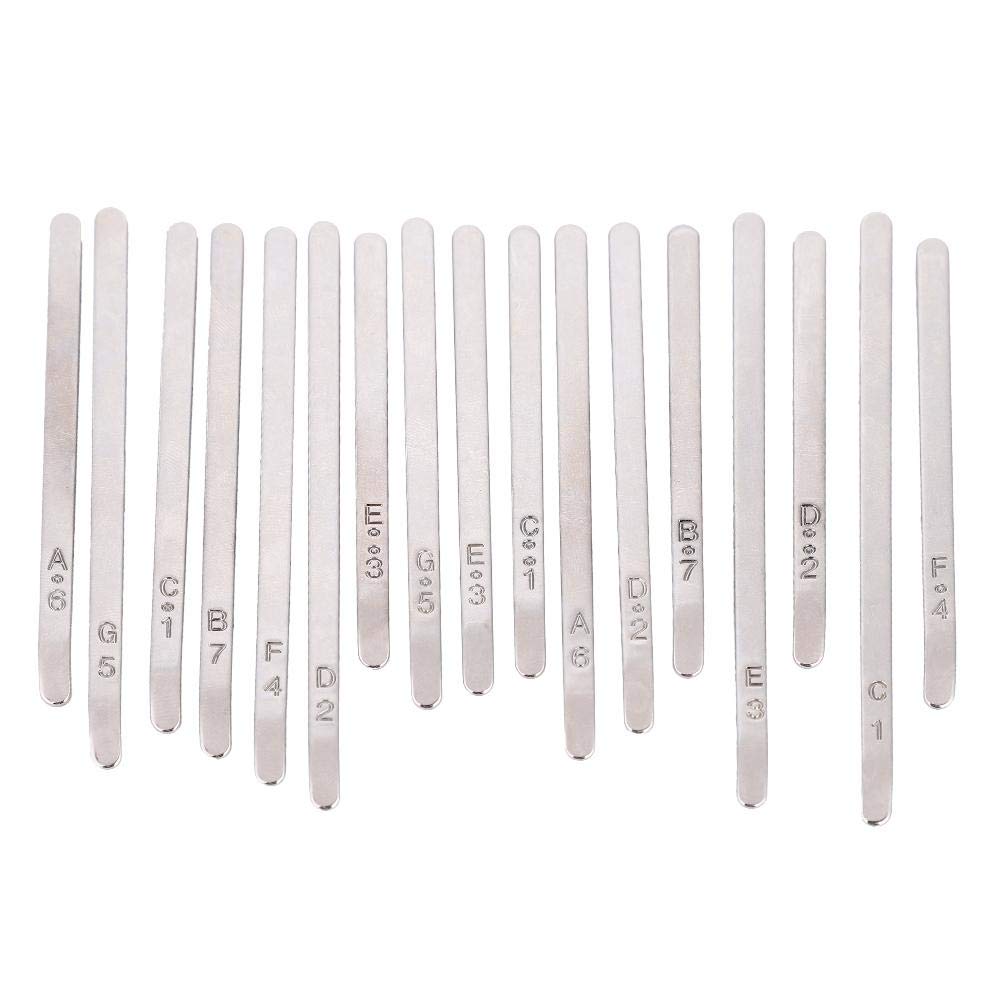 Thumb Piano Keys Set Kit, Bridge Saddle and 17 Stainless Steel Keys for Kalimba Thumb Piano DIY Replacement Parts Keyboard instrument accessories