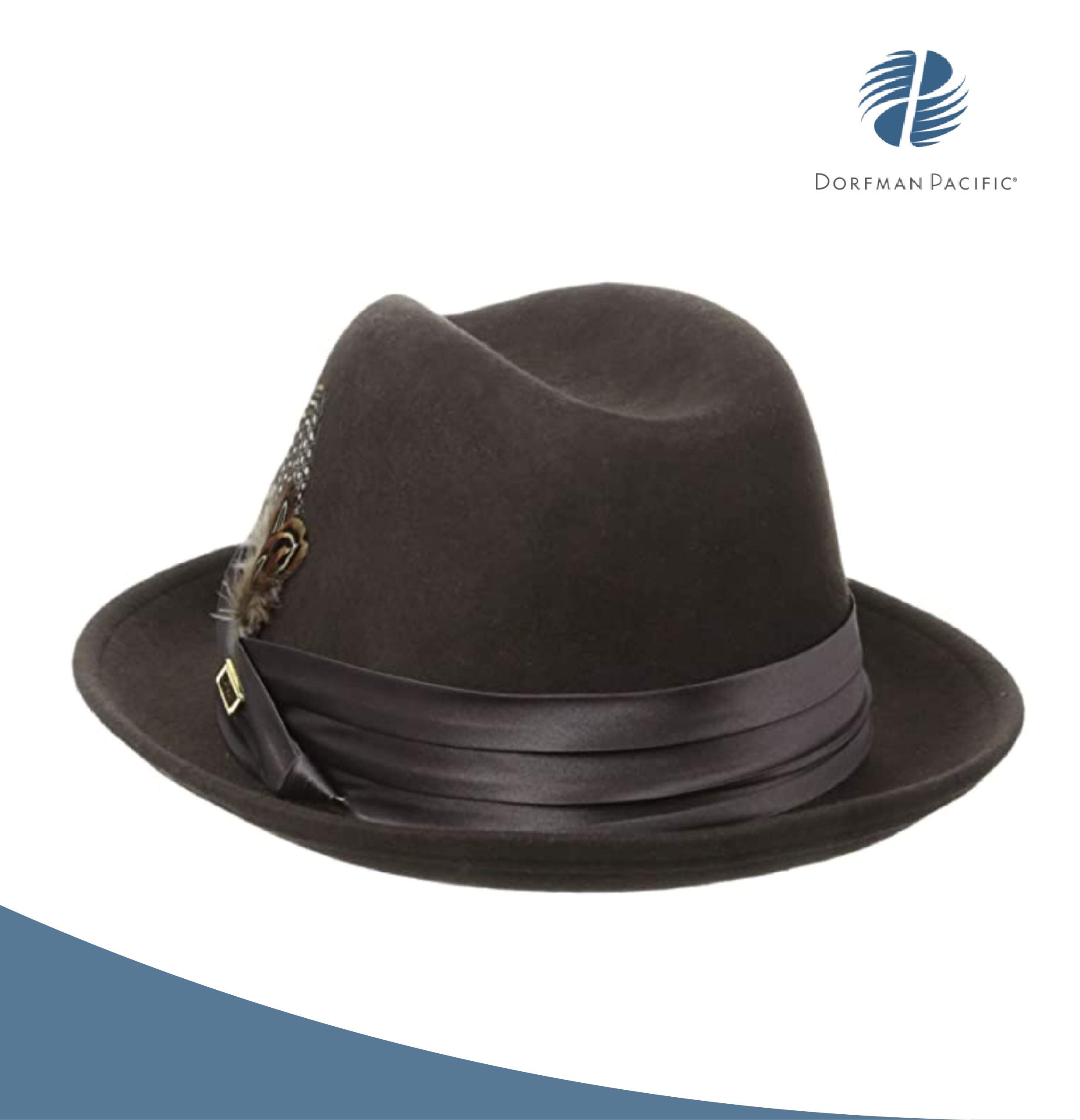 STACY ADAMS Men's Crushable Wool Felt Snap Brim Fedora Hat