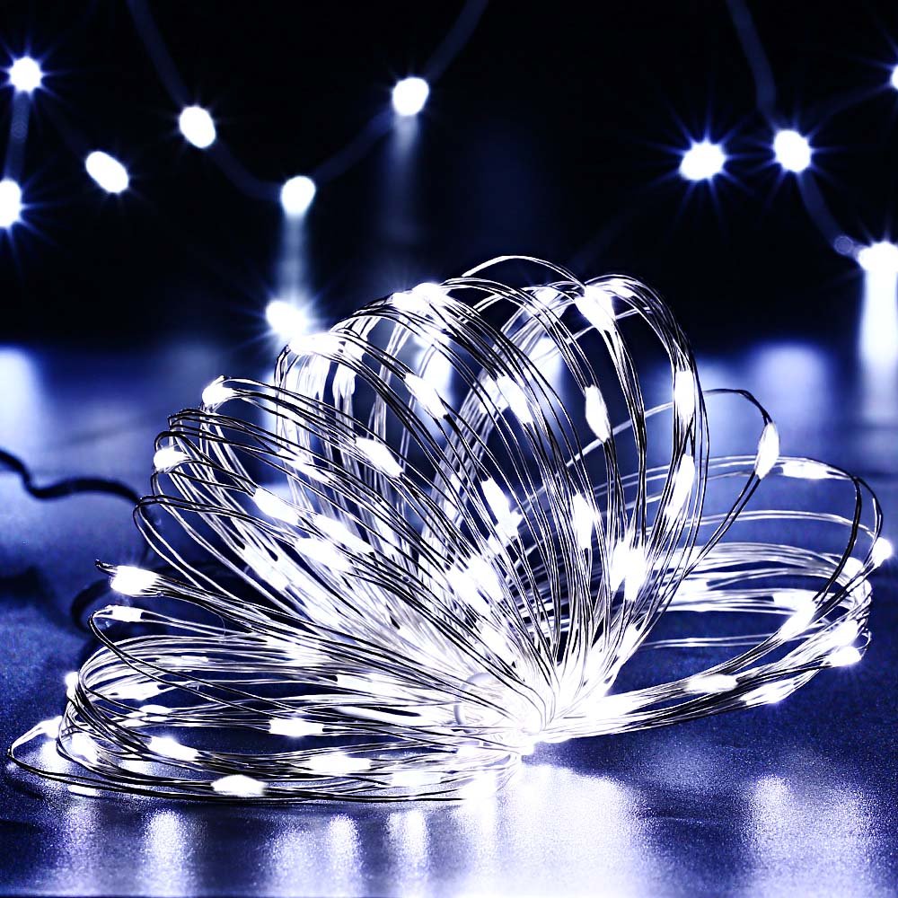 Toodour Solar String Lights, 2 Packs 72ft 200 LED 8 Modes Solar Fairy Lights, Waterproof Outdoor String Lights, Copper Wire Fairy Lights for Garden, Party, Wedding, Holiday Decorations (White)