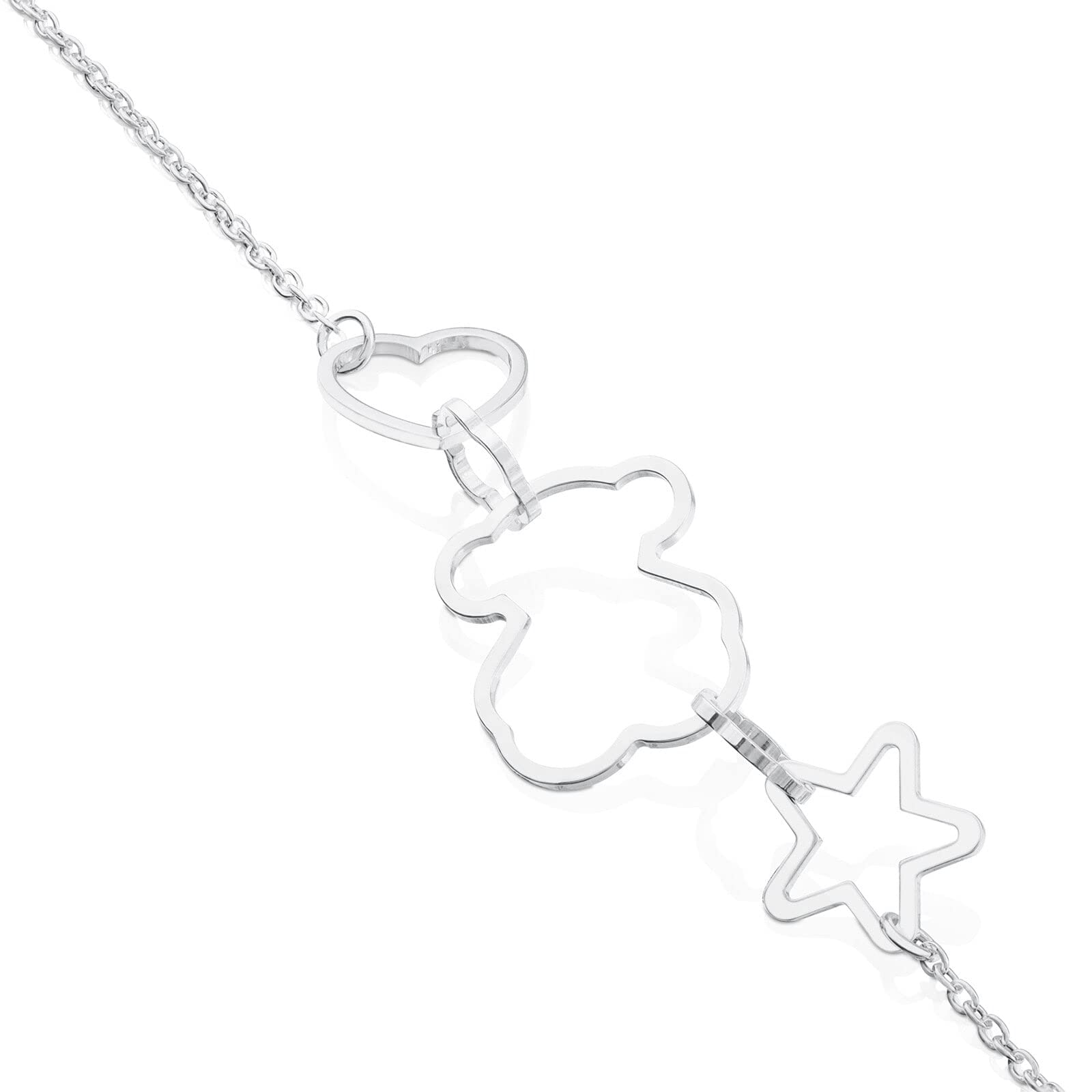 TOUS New Silueta 925 Silver Link & Chain Bracelet