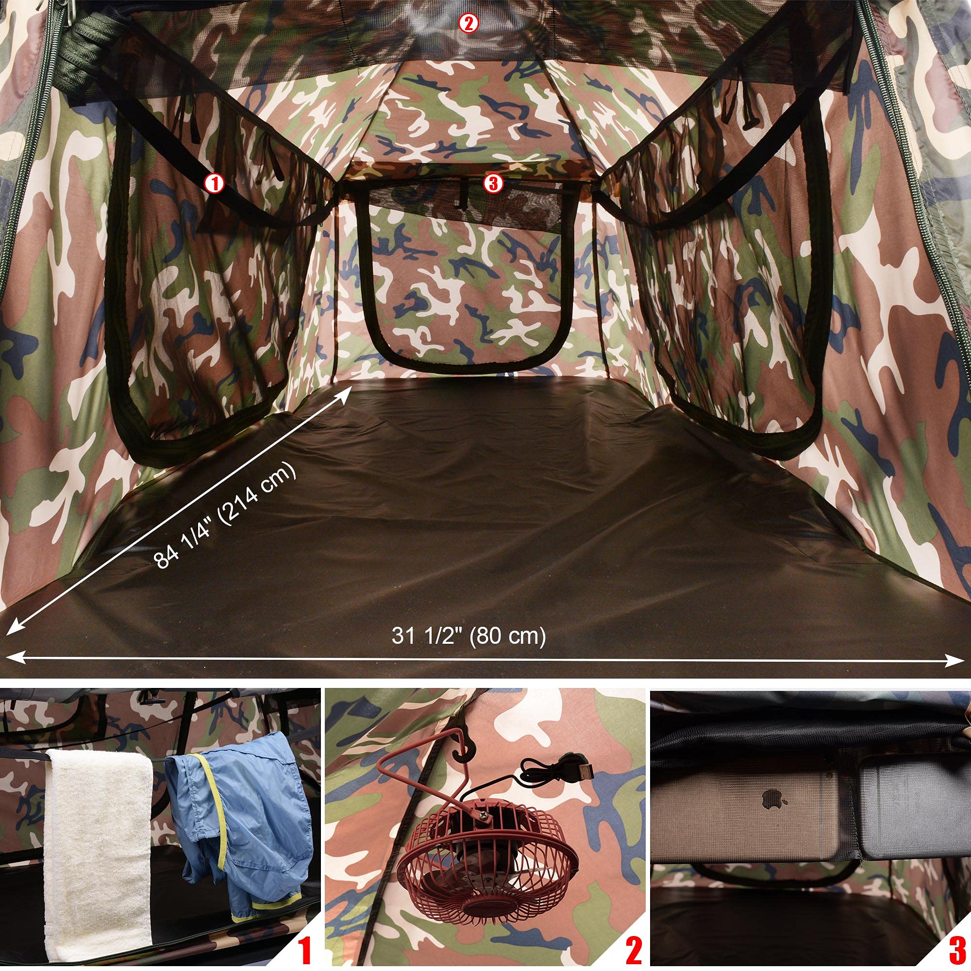 Yescom Folding Tent Cots Oversized Tent Cot Portable 1-Person Waterproof Tent Durable Camping Bed with Carry Bag Rain Fly Bag for Outdoor Camping Picnic & Hiking, Camouflage