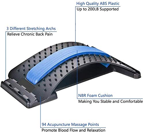 SUNANTH Back Stretcher for Lower Back Pain Relief,Back Cracker Board with 3 Adjustable Settings,Back Cracking Device for Spinal Pain Relieve,Herniated Disc, Scoliosis