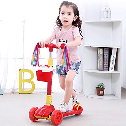 Tezam Bike Bell and Streamers -1 Pack Flower Bicycle Bell with 2 Pack Handlebar Streamers Scooter Tassels for Bike Accessories
