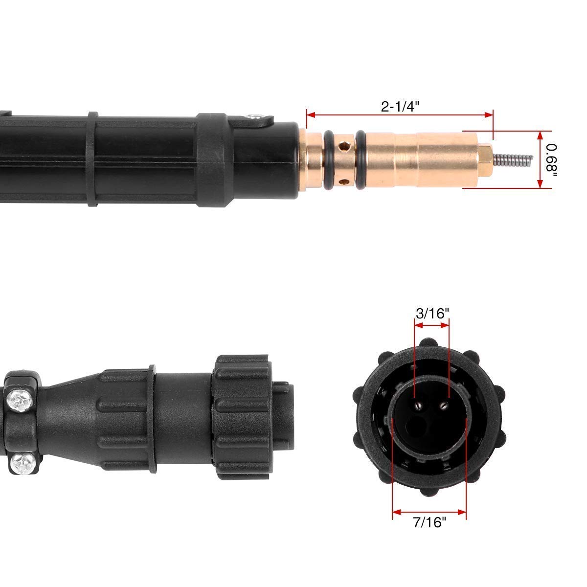 YESWELDER Flexible Neck Mig Welding Gun Torch Stinger 10ft(3m) 150A Replacement for Miller M-10 195605 M-15 249040&MIG Welding Gun Accessory Kit .035" Tip-Nozzle-Diffuser