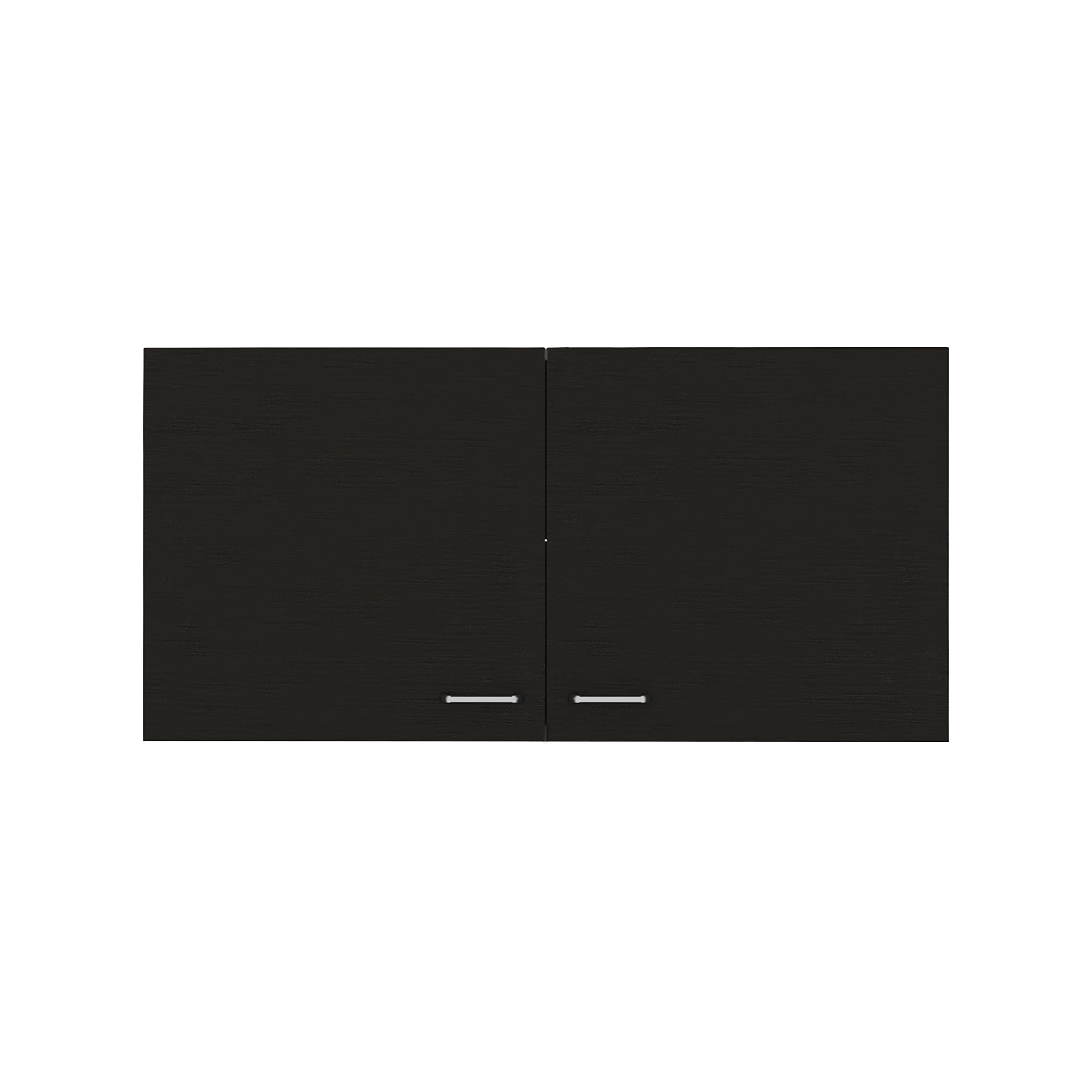 TINGSING Wall Cabinet for Kitchen or Laundry Room Storage, Double Door Cabinet and Shelf, 19.3''H X 39.3''W X 12.6''D, Perfect for Office, Garage or Bathroom, Black