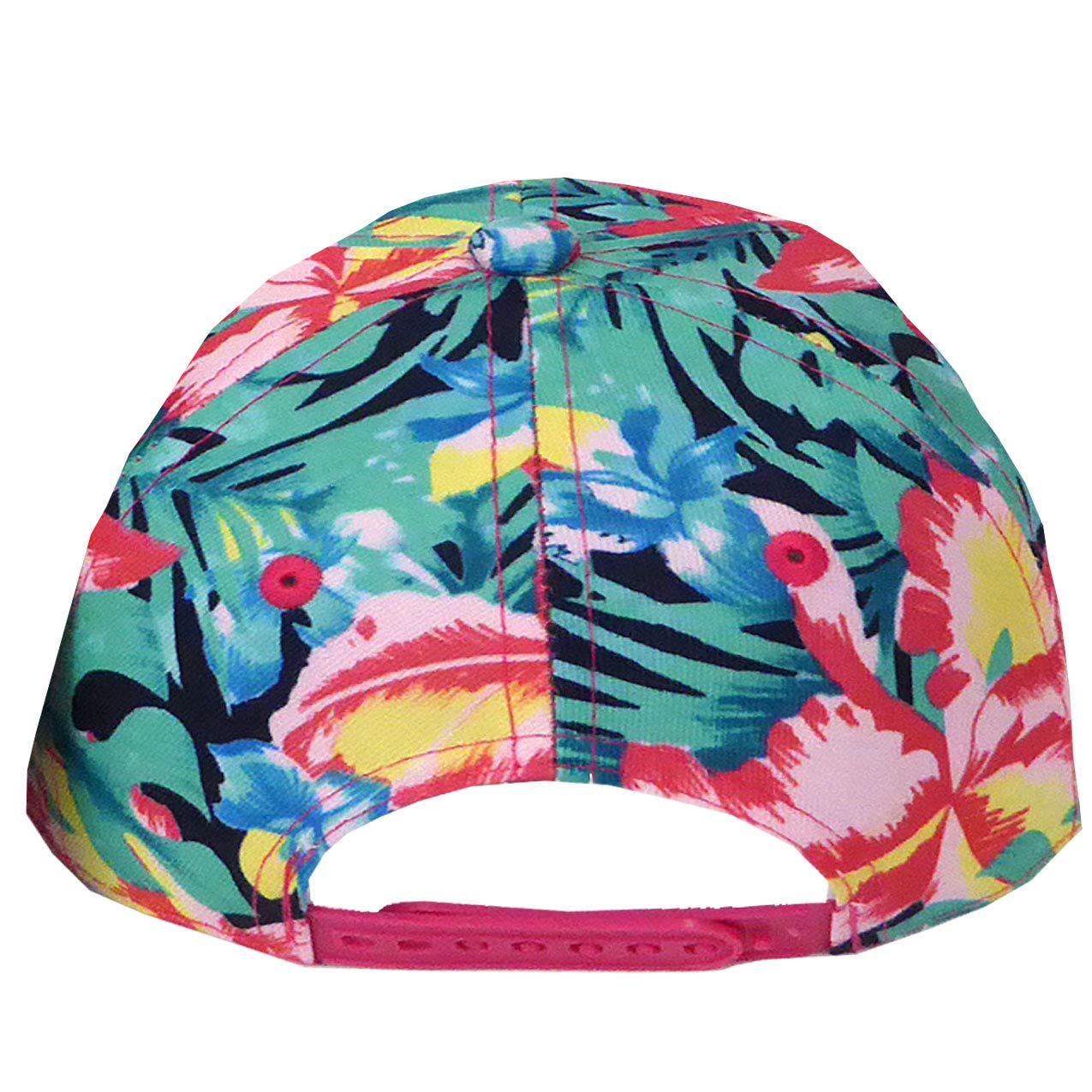 SILVERFEVER Infant Toddler Kids Junior Solid Color Structured Snapback Cap Flat Bill Trucker Hip Hop Hat (Infant-Toddler 48", Hawaiian Flower Black)