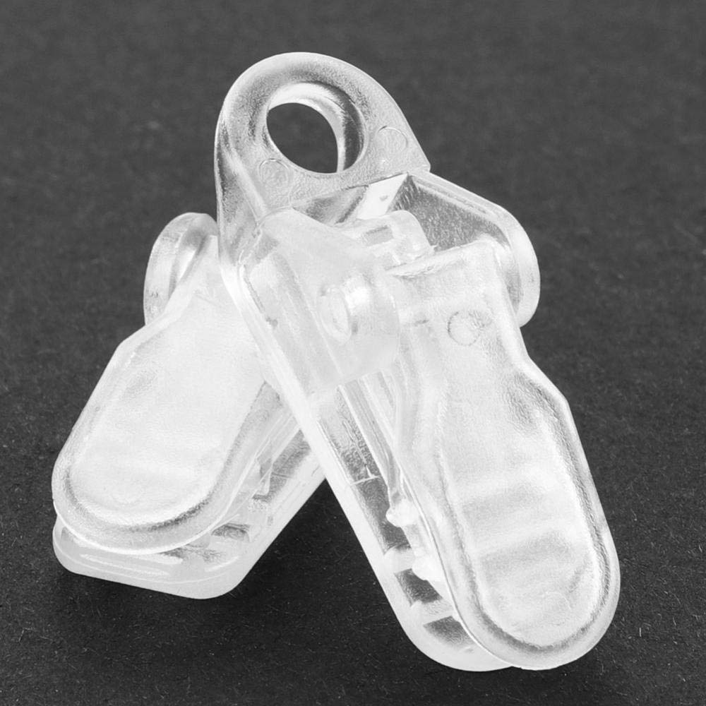 Tihebeyan 20 pcs Tent Tarp Clips,Heavy Duty Windproof Awning Poles Clamp Grip, Plastic Alligator Snaps for Camping, Tarps, Caravan, Transparent