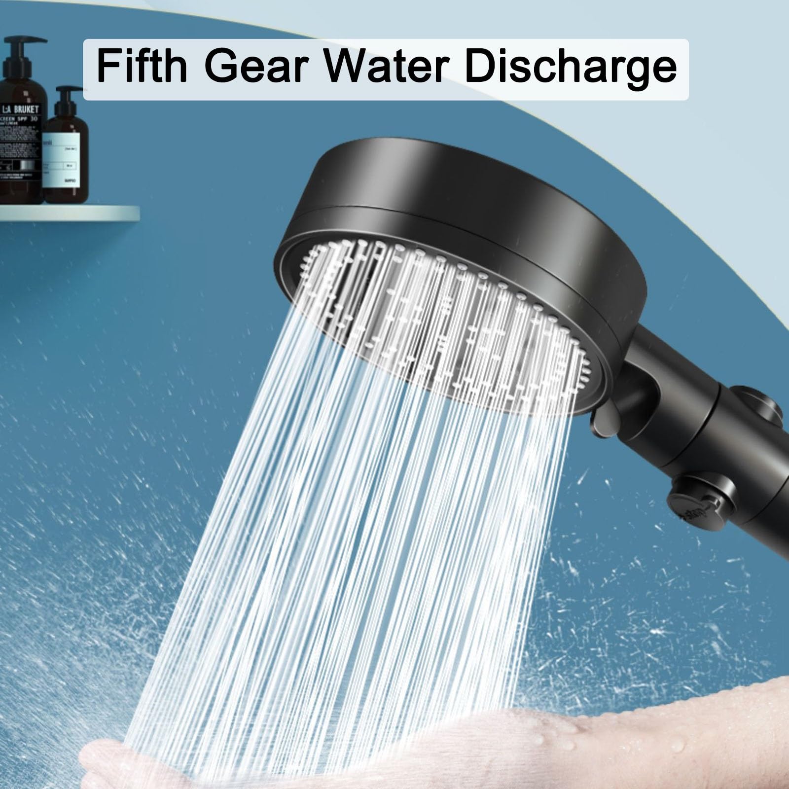 Shower Hesd,Hand Shower,Hand Held Shower Head With Long Hose,Rain Shower System Head Kit,Ideal for Home, Bathroom, Tub (Color : White)