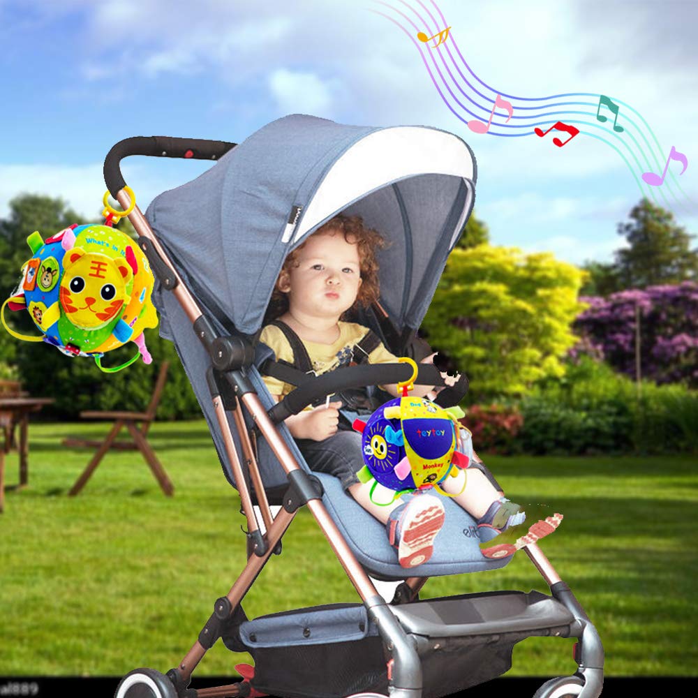 Tenmon Baby Hanging Wind Chime Toy Squeak Toy, Hook Design Suitable for Baby Carriage Crib Accessories