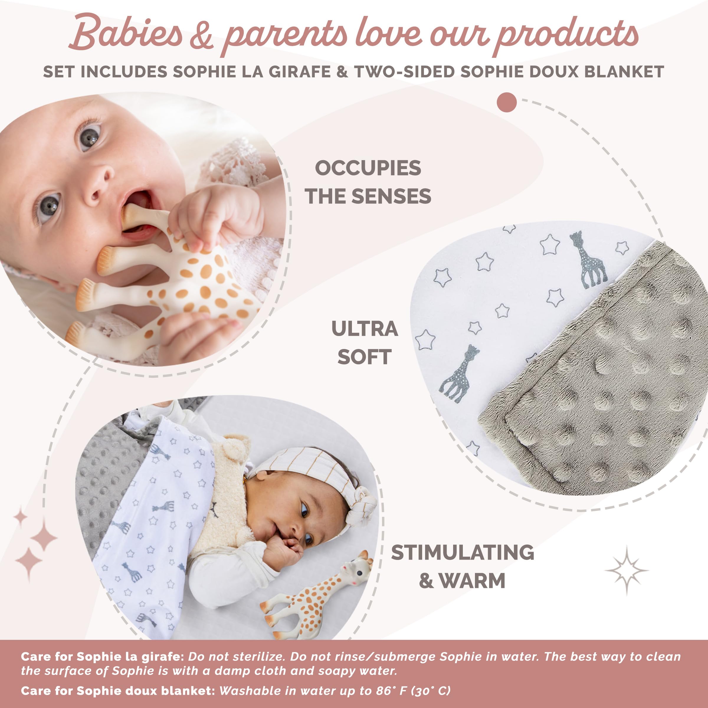 Sophie la girafe | Gift Set | Includes Sophie Doux Blanket | Ultra-Soft Blanket | Warm Cocoon of Softness | Comfort & Soothe | Awaken All 5 Senses