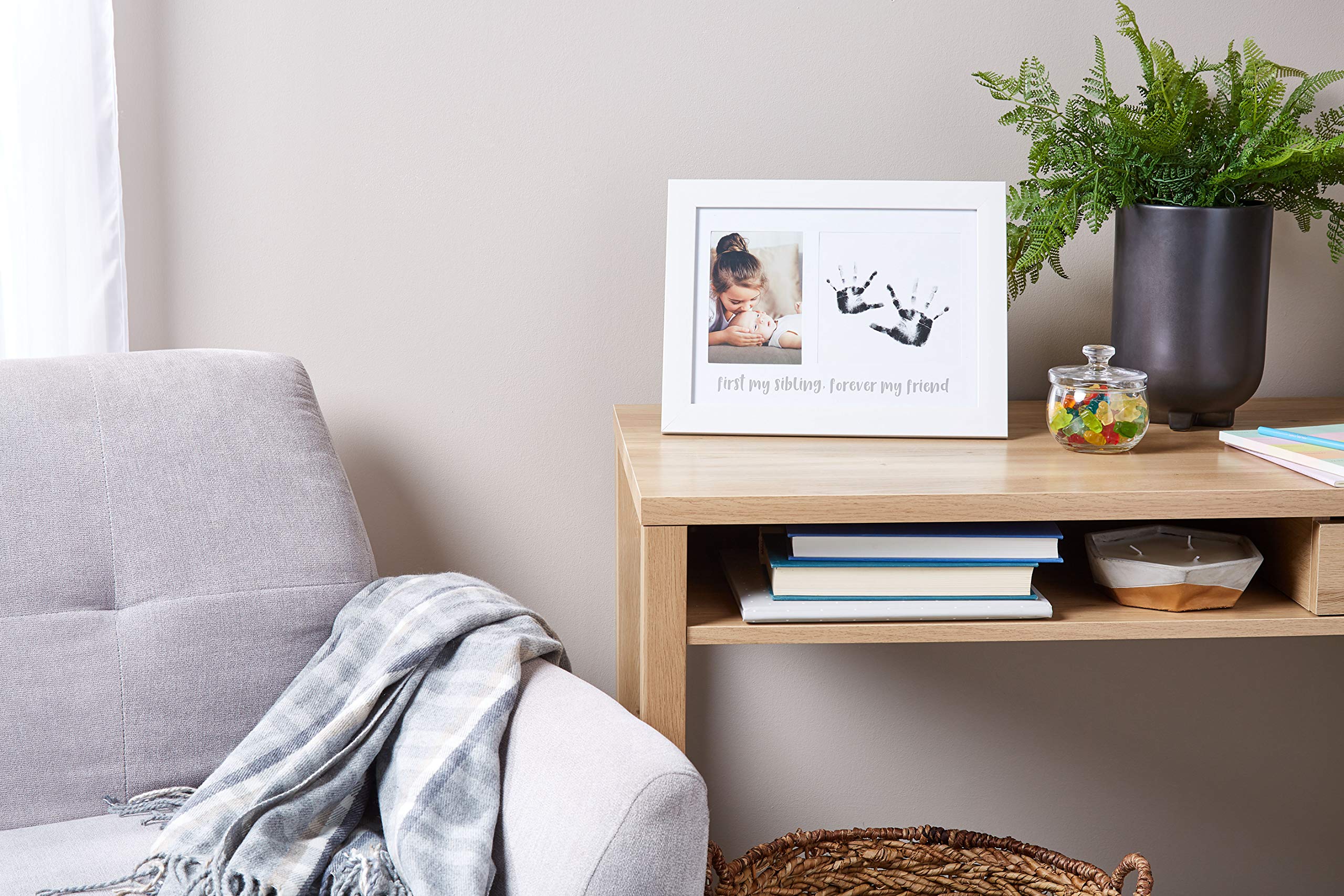 Tiny Ideas Sibling Prints Frame, Big Brothers or Big Sisters Gift, New Sibling Gifts, Best Friends Forever, White