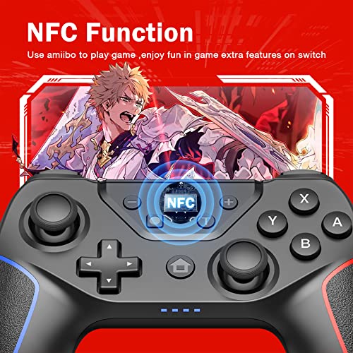 YCCTEAM Wireless Pro Controller for Switch/Lite/OLED, Switch Controller Support Adjustable Turbo Function, Switch Remote Controller Gamepad with Wake-up, Motion Control and Vibration