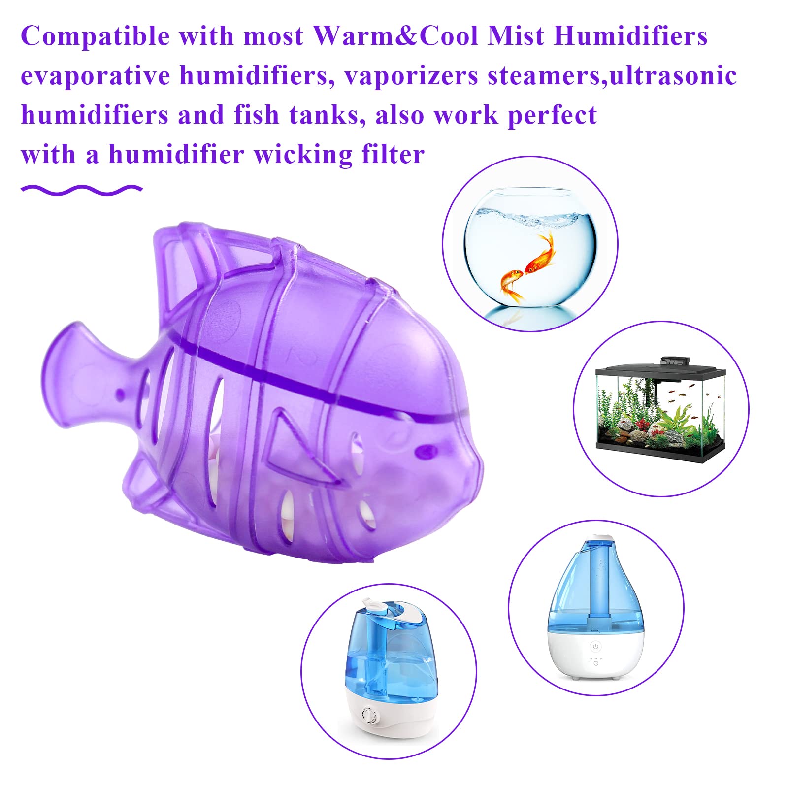 XIMOON Universal Humidifier Tank Cleaner for WARM/COOL mist humidifiers, Fish Tank -4 Pack