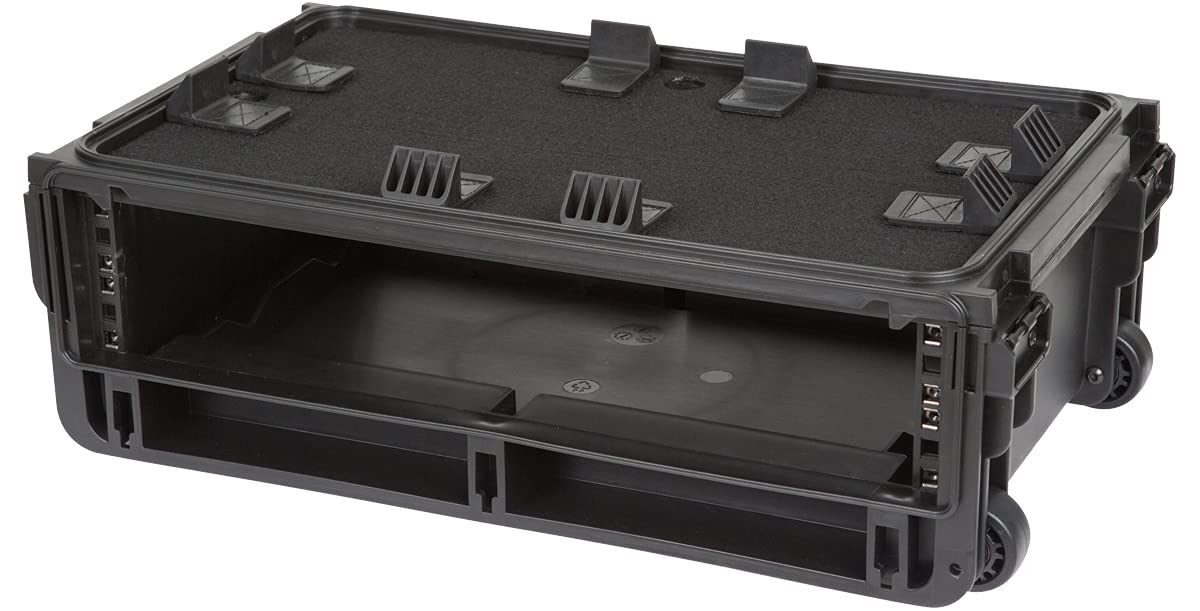 SKB Injection Molded Waterproof 2U Studio Flyer Rack Case with Wheels and Pull Handle