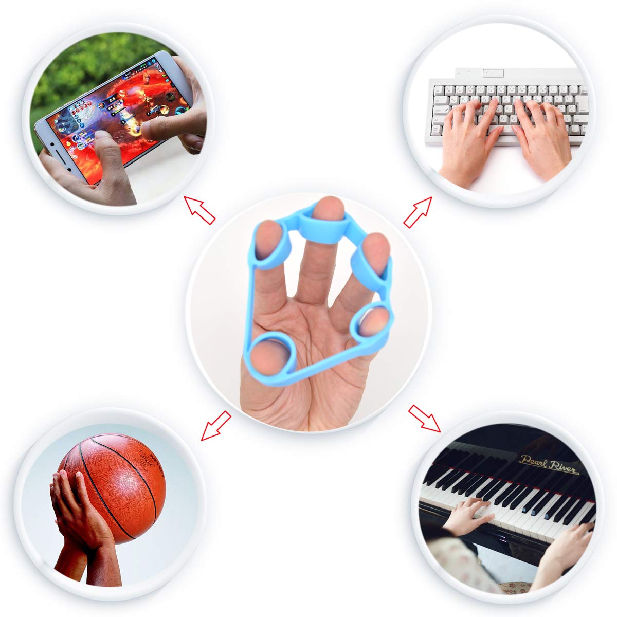 WFFIT Finger Exercise Finger Grip Finger Stretcher, Resistance Bands Hand Extensor Exerciser Elastic,Finger Grip Trainer for Relieve Joint Pain, Rehabilitation,Relaxation Grips Workout