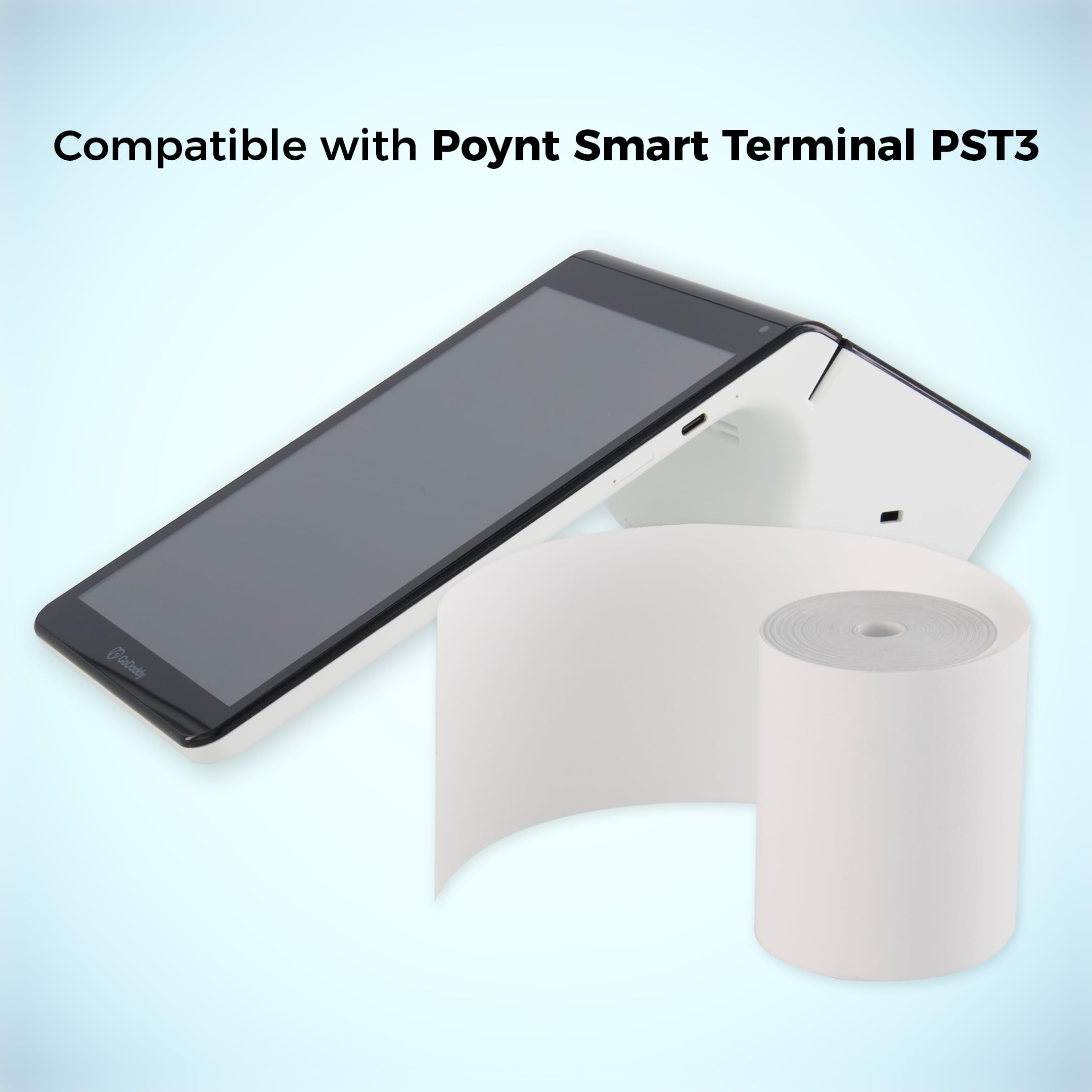 ReceiptPaperPro 2 1/4β x 72 ft Coreless Thermal Paper Receipt Rolls for Poynt C Smart Terminal V3.0, 25 Rolls/Case