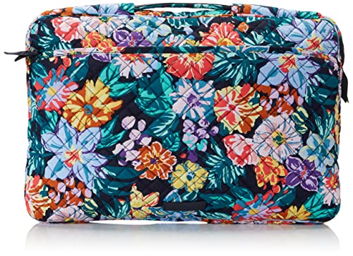 Vera Bradley Women's Cotton Laptop Organizer, Happy Blooms, One Size