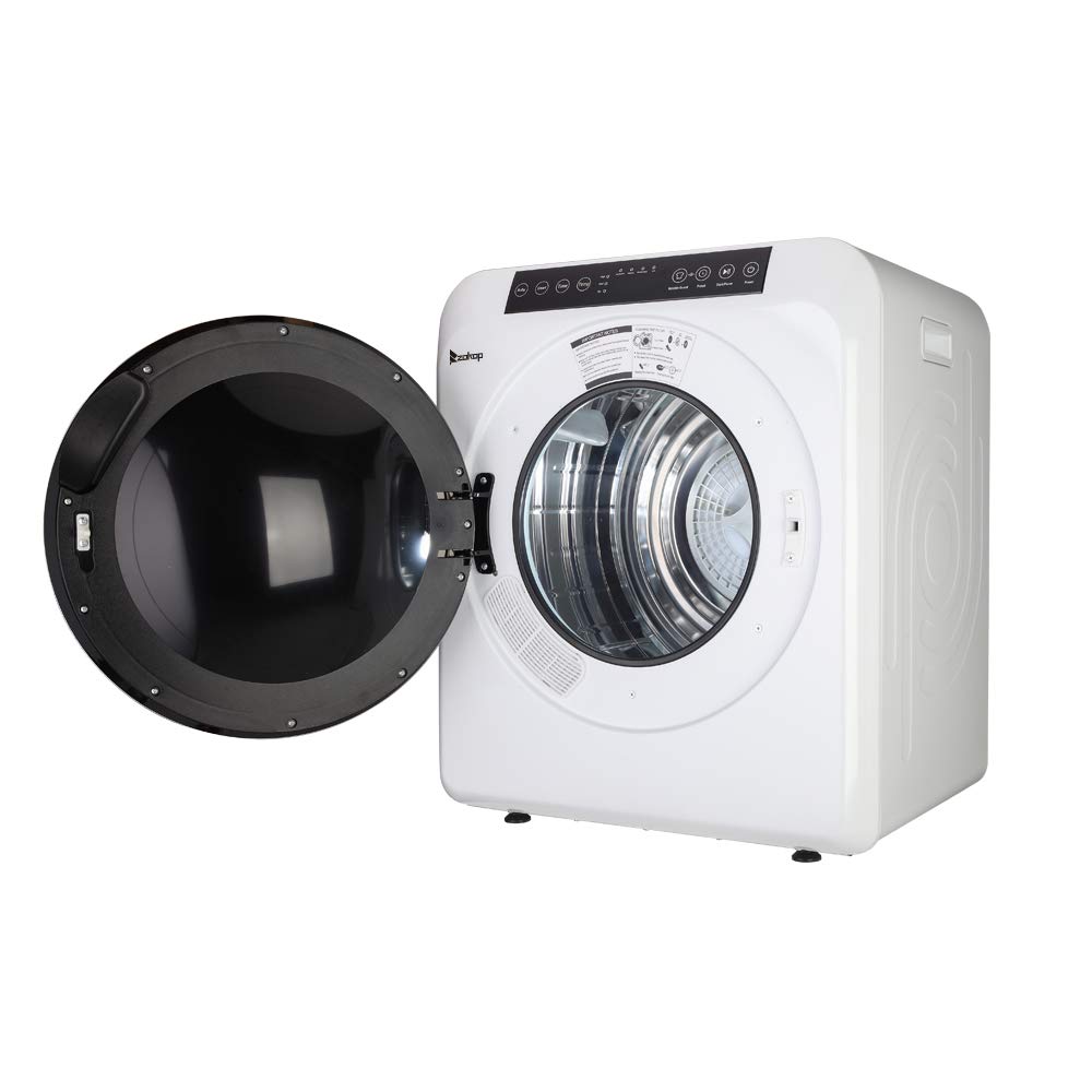 Winado Compact Laundry Dryer 13.2lbs Capacity, 3.5 cu.ft Portable Clothes Dryer, Front Load Dryer w/LCD Touch Screen, Stainless Steel Drum, Exhaust Pipe for Apartment Home Dorm 120V 1300W