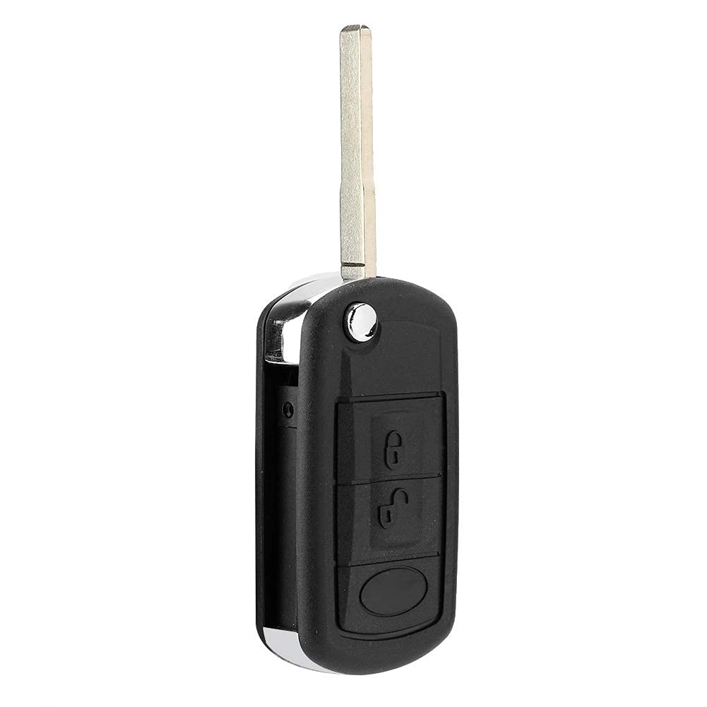 Terisass 3 Buttons Car Keyless Entry Remote Control Flip Folding Key Case Shell with Key Embryo Replacement Auto Key Fob Shell Case with Uncut Blade for Range Rover Sport