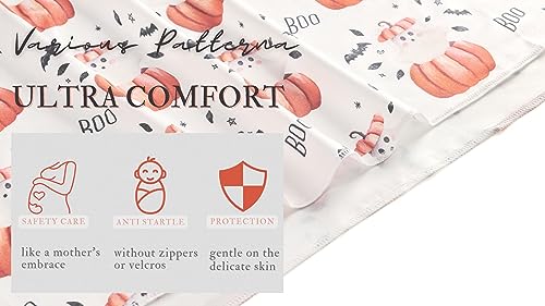Terriboo Halloween Swaddle and Headband Beanie Sets Baby Receiving Blanket Newborn Wrap Sack (Halloween 1)