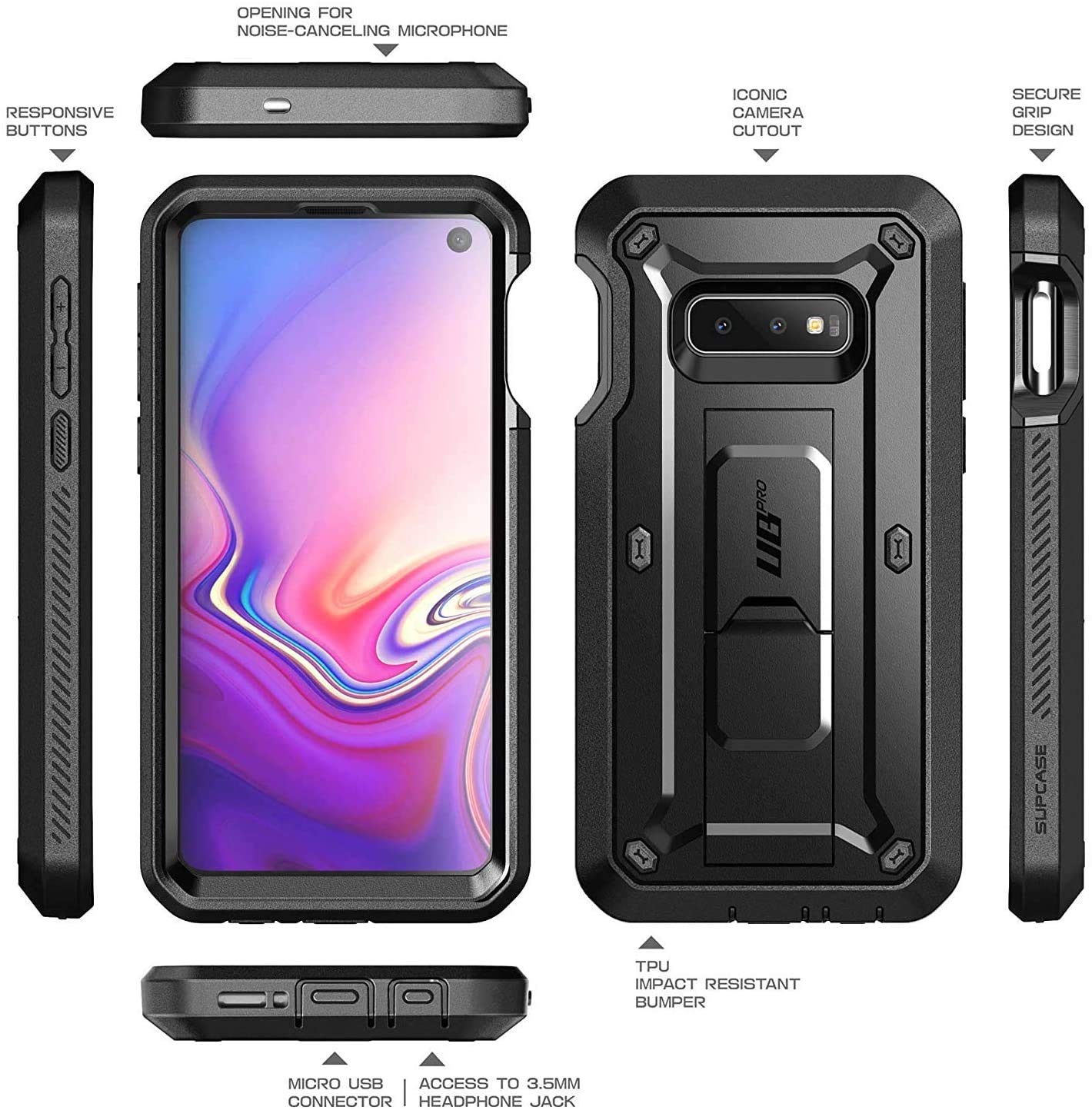 SUPCASE Unicorn Beetle Pro Series Designed for Samsung Galaxy S10e Case (2019 Release) Full-Body Dual Layer Rugged with Holster & Kickstand with Built-in Screen Protector (Royal Blue)
