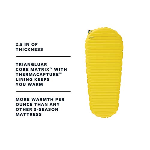 Therm-a-Rest NeoAir Xlite Camping and Backpacking Sleeping Pad, Lemon Curry, Small - 20 x 47 Inches, WingLock Valve