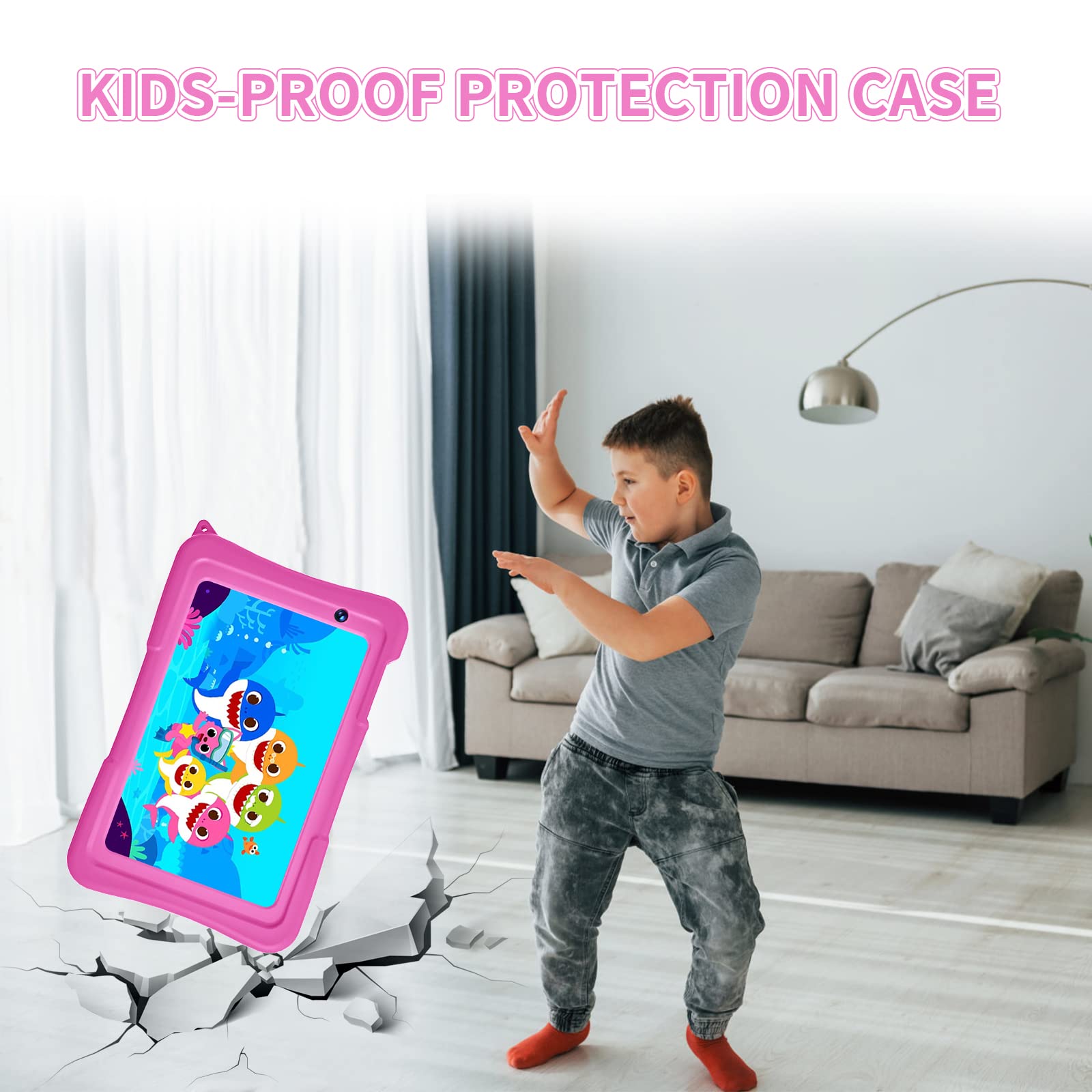 TUOHAITIME Android 11 Tablet for Kids 7inch Toddler Tablets 3GB+32GB Google Play Kids Tablet iWawa APP Pre-Loaded Learning Educational Tablet with Kids-Proof Case Netflix YouTube